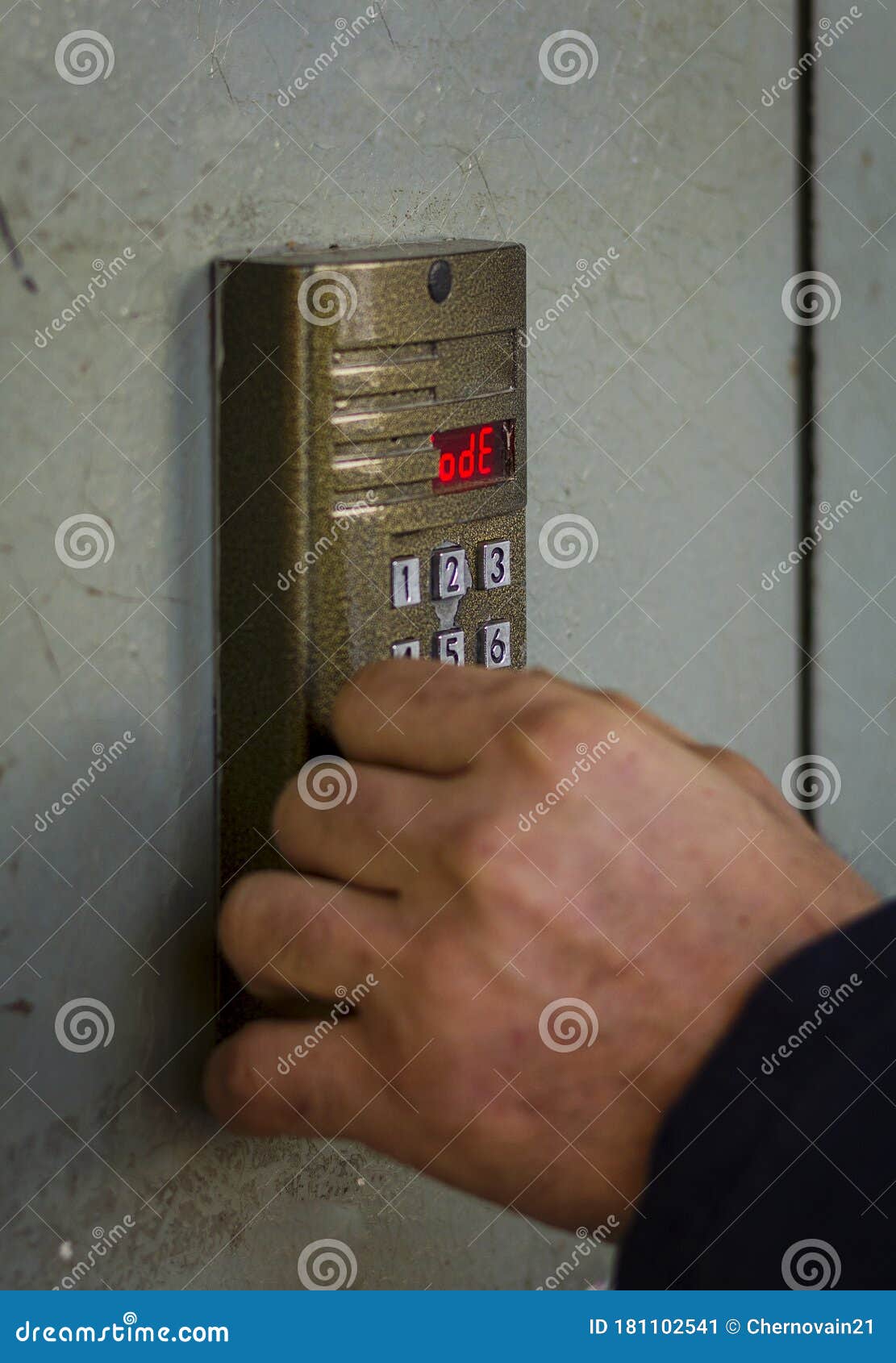 Electronic Intercom with Buttons and Numbers Stock Image - Image of ...
