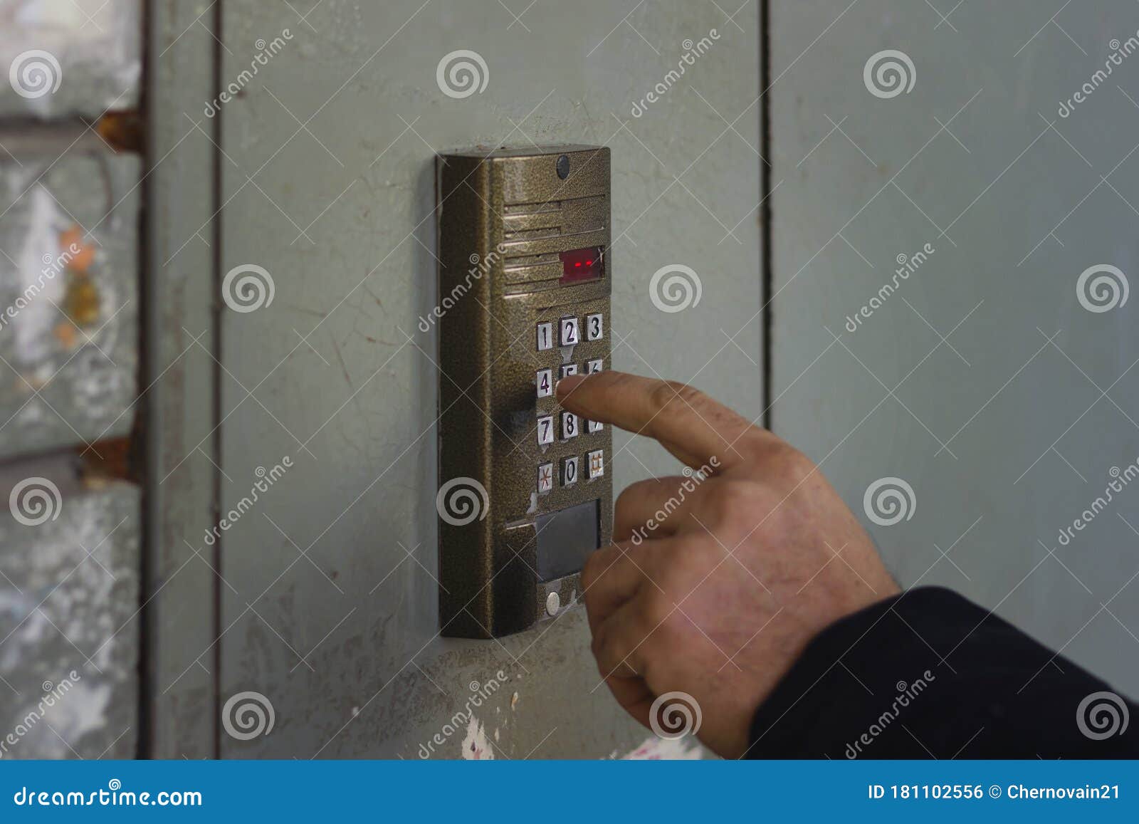Electronic Intercom with Buttons and Numbers Stock Photo - Image of ...