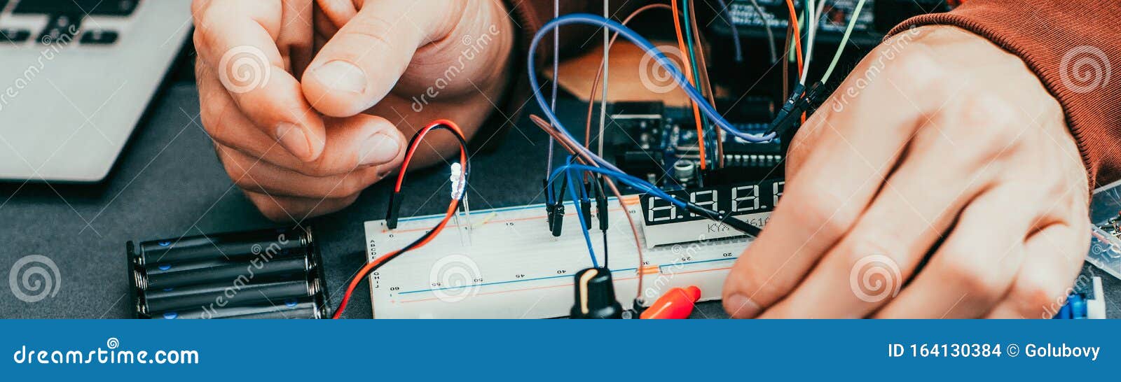 Electronic Invention Breadboard Circuit Connectors Royalty-Free Stock ...