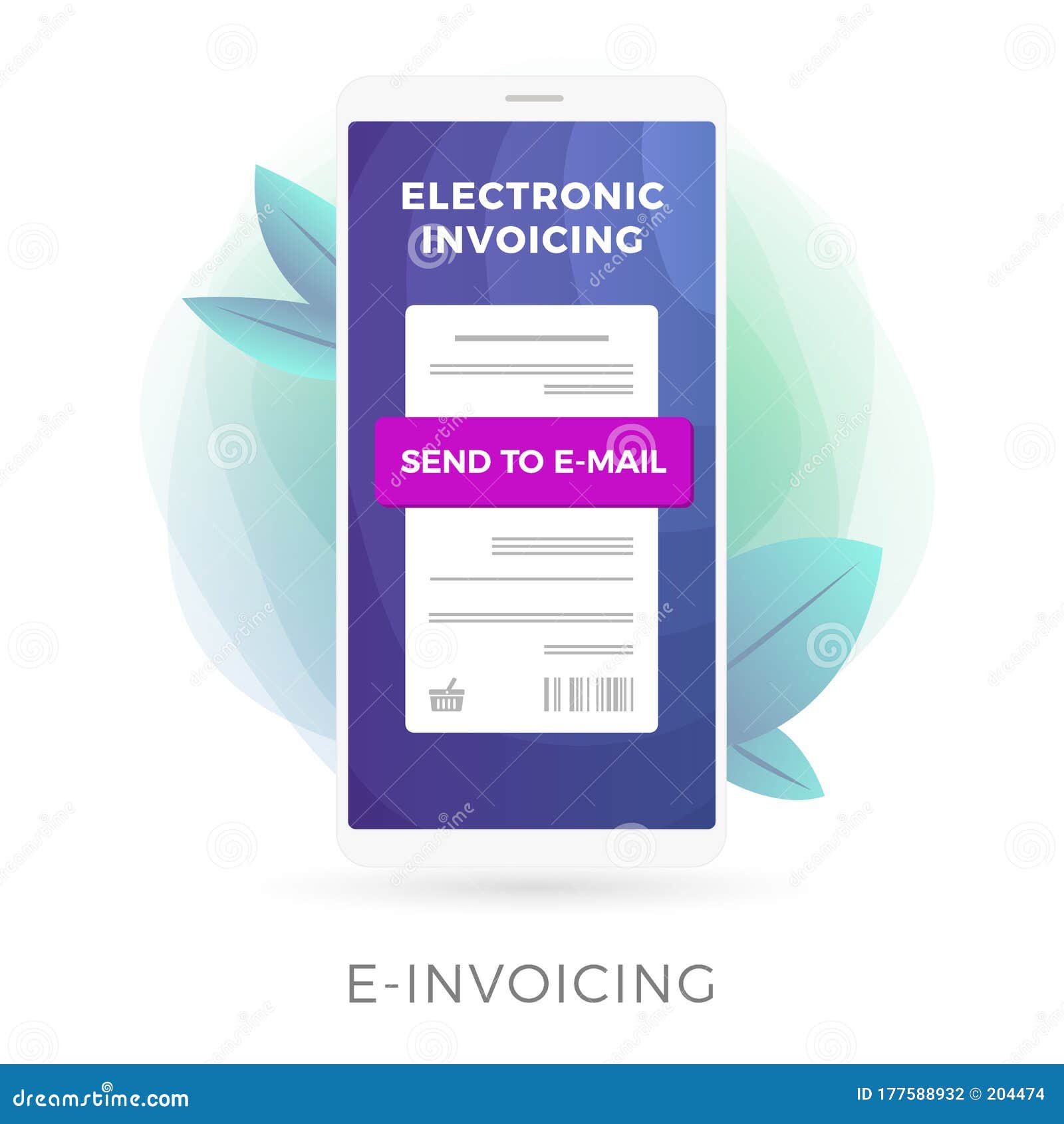 Electronic Invoice, Digital Bill Flat Vector Icon Illustration Concept ...
