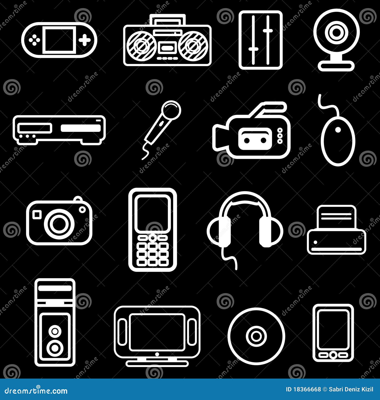 Electronic item icon stock vector. Illustration of black - 18366668