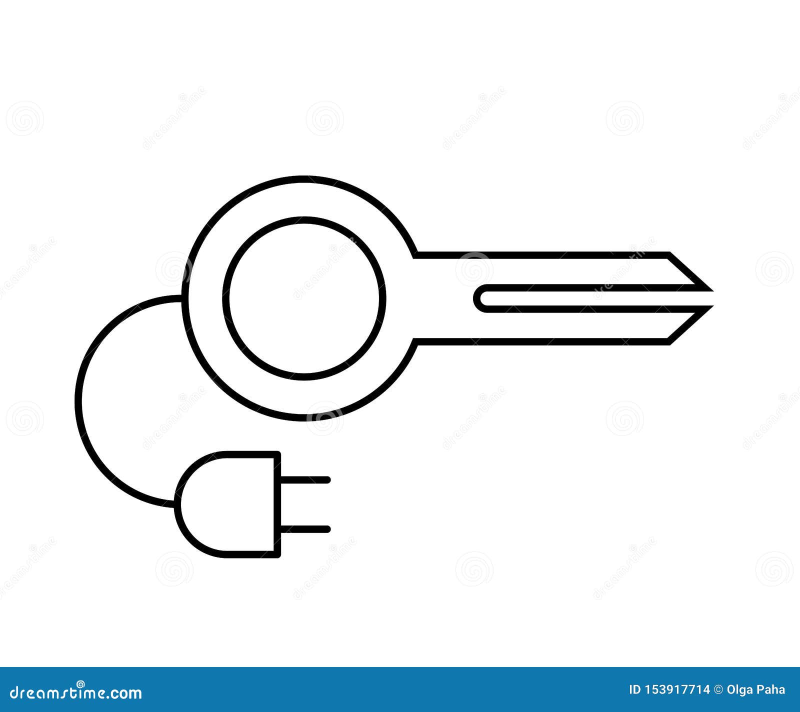 Electronic key white stock vector. Illustration of concept - 153917714