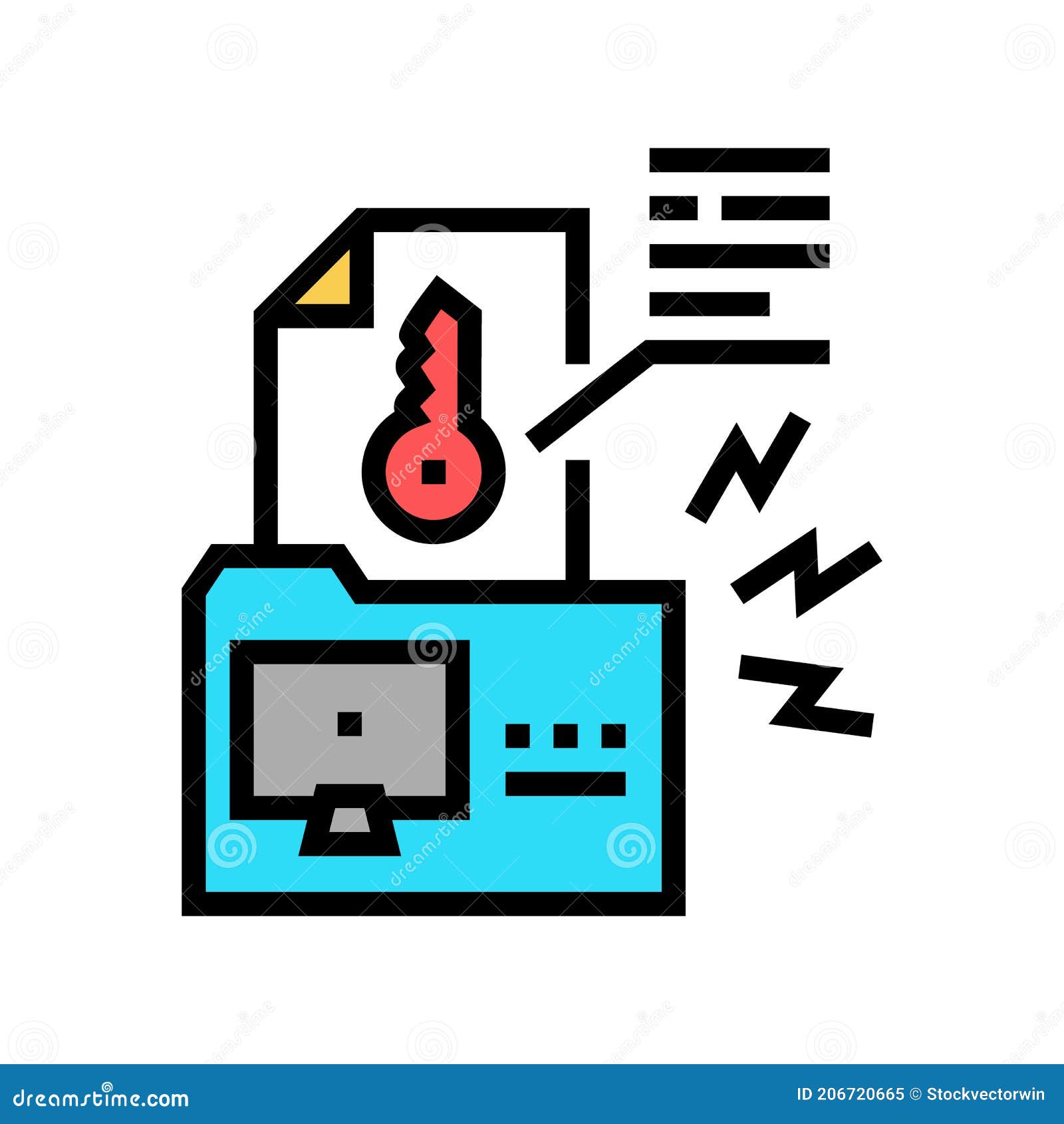 Electronic Key Hacking Color Icon Vector Illustration Stock ...
