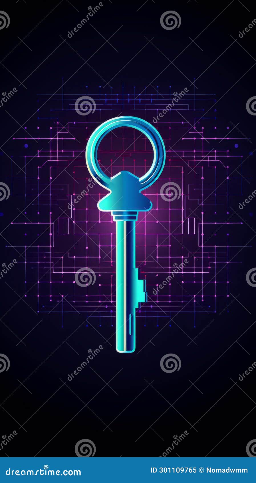 Electronic Key, Information Security Symbol Stock Image - Image of ...