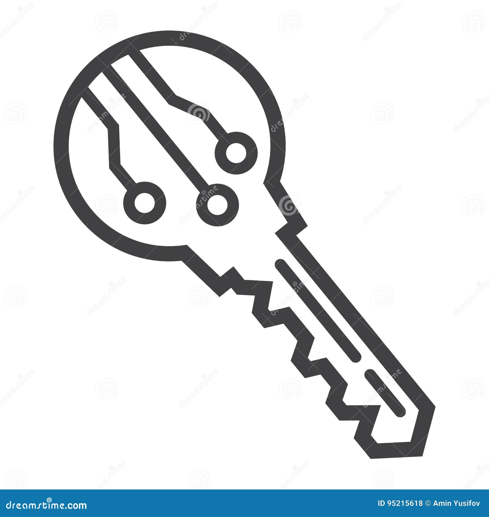 Electronic Key Line Icon, Security and Access Stock Vector ...