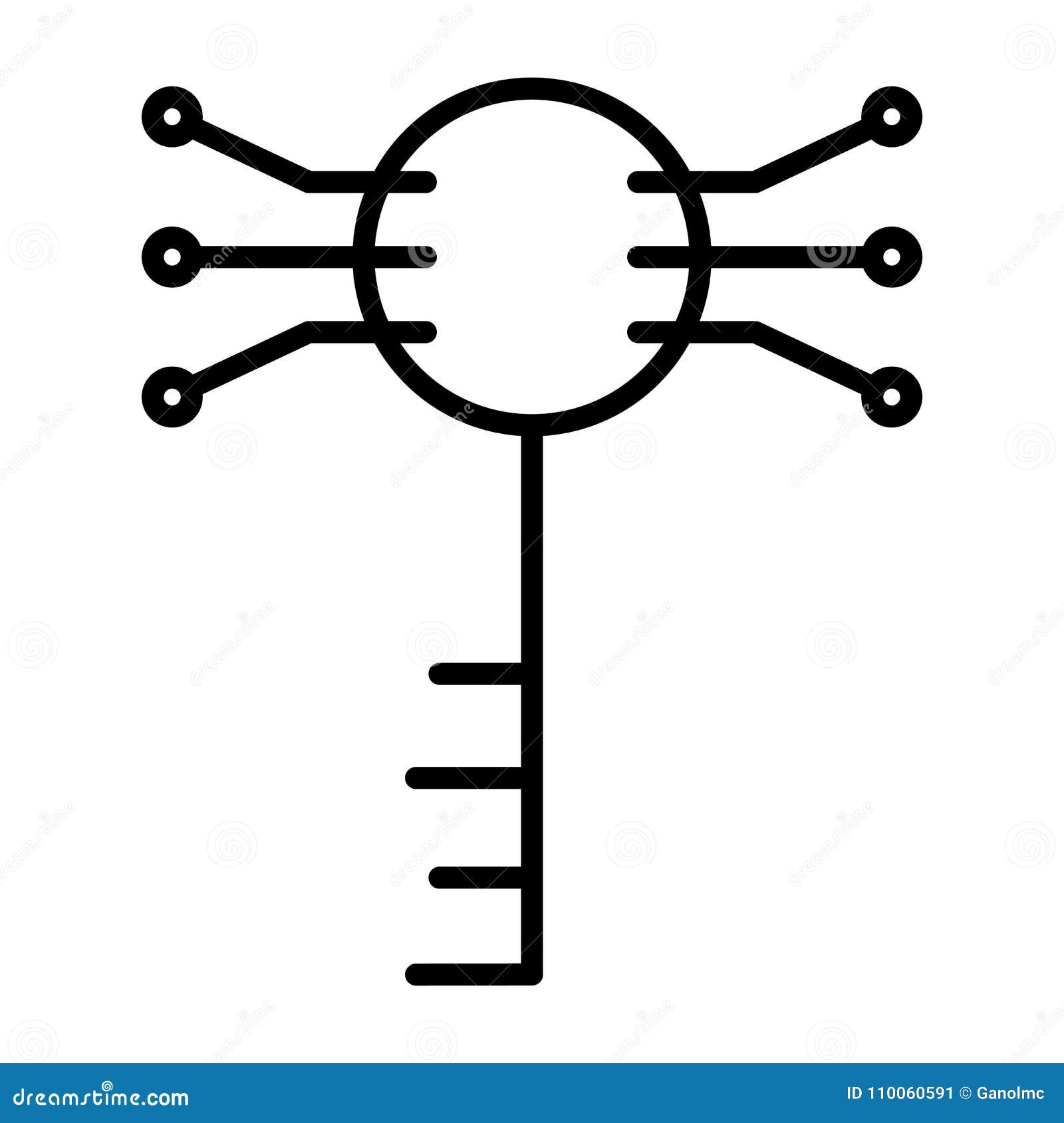 Electronic Circuit Key Line Icon. Vector Simple Minimal 96x96 Pictogram ...