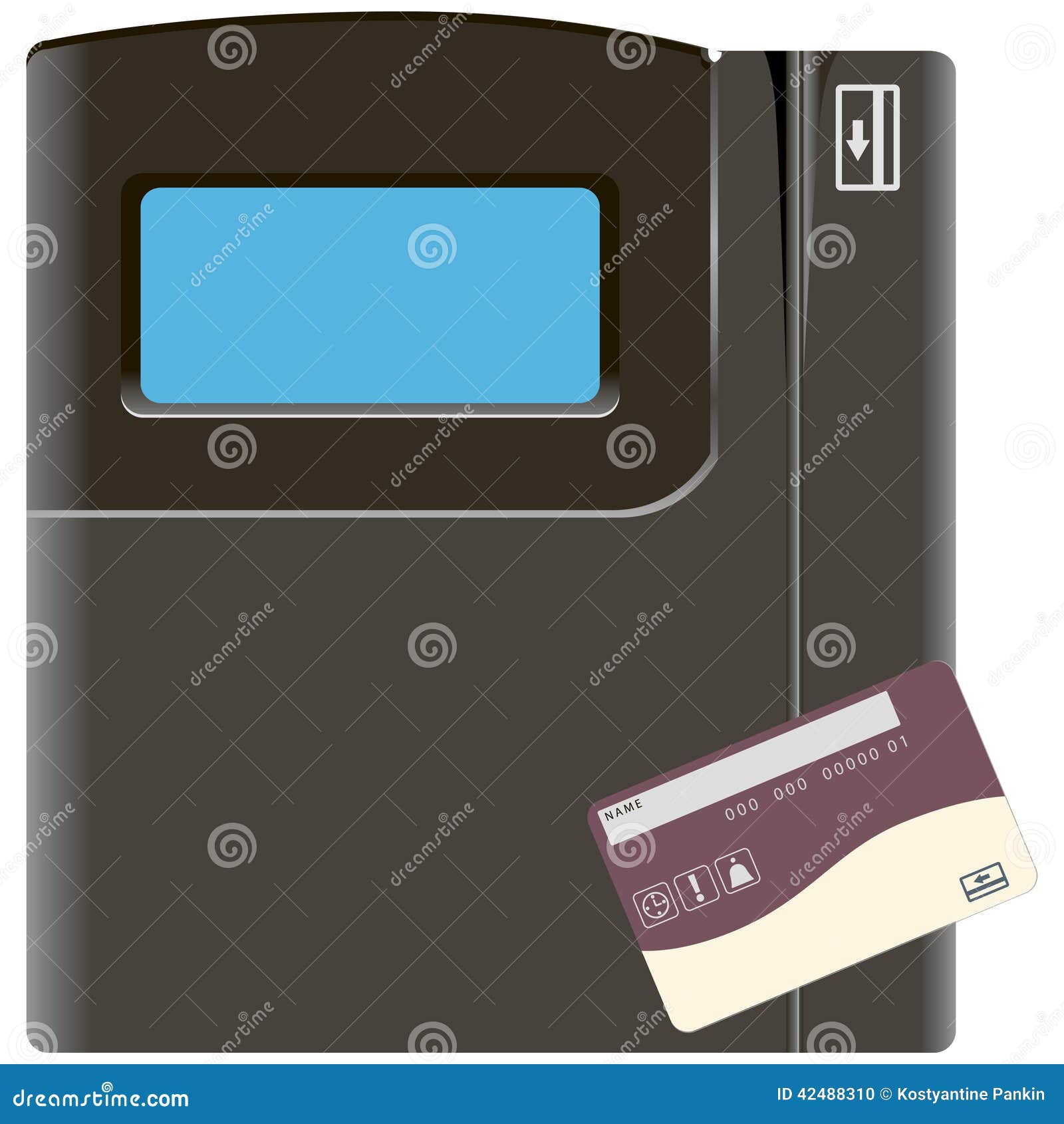 Electronic key with lock stock vector. Illustration of business - 42488310