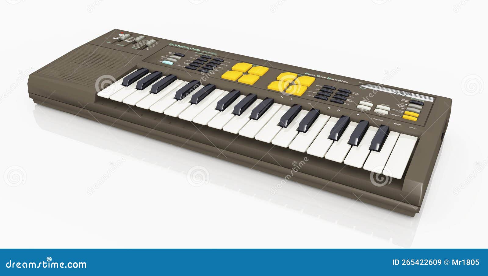 Electronic Keyboard Against a White Background Stock Illustration ...