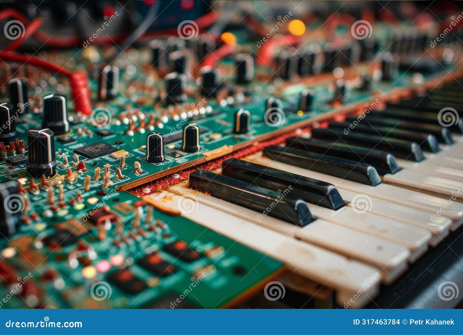 Electronic Keyboard Internals Exposing the Plastic Base and Wiring. AI ...