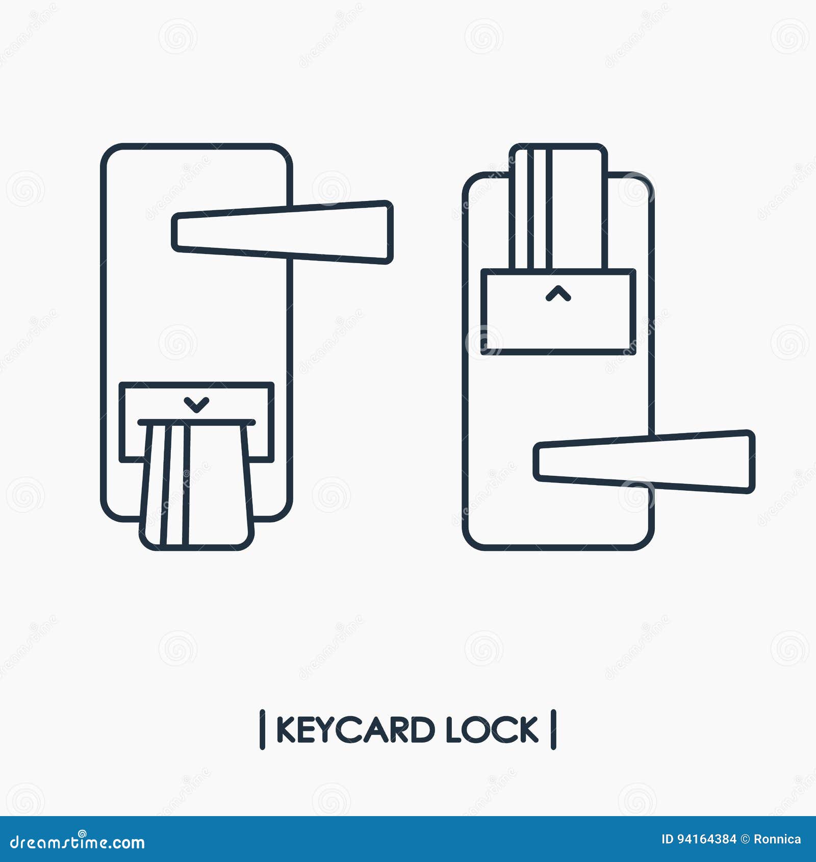 Electronic keycard icon stock vector. Illustration of lock - 94164384
