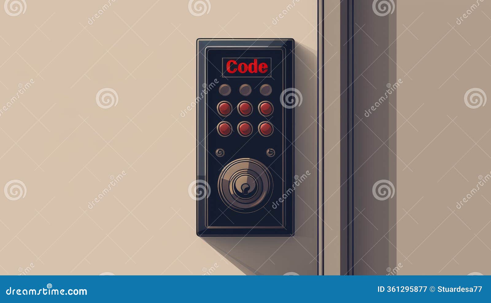 Electronic Keypad Lock with Glowing Red Code Display Stock Image ...