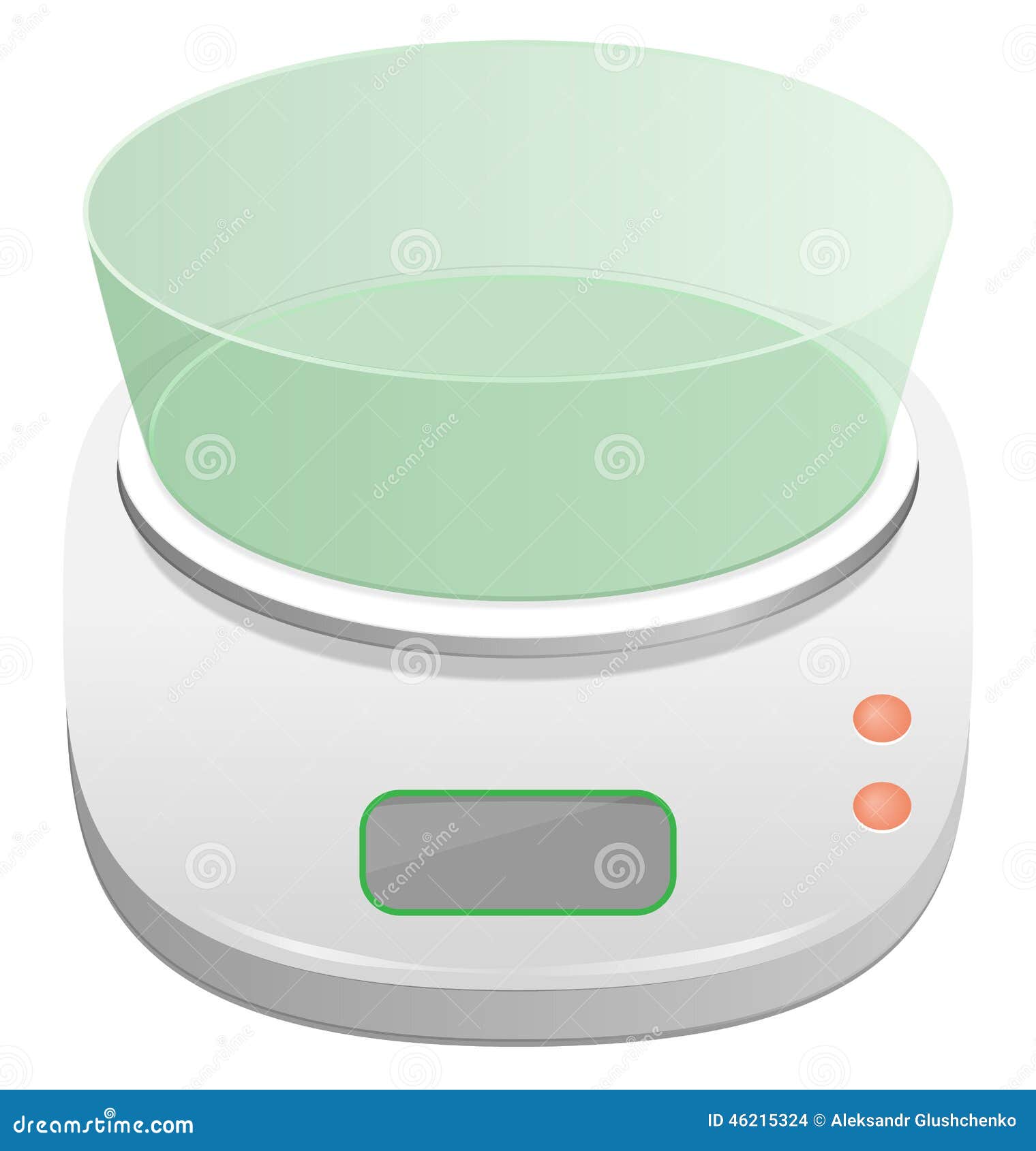 Electronic Kitchen Scale Isolated on White Stock Vector - Illustration ...