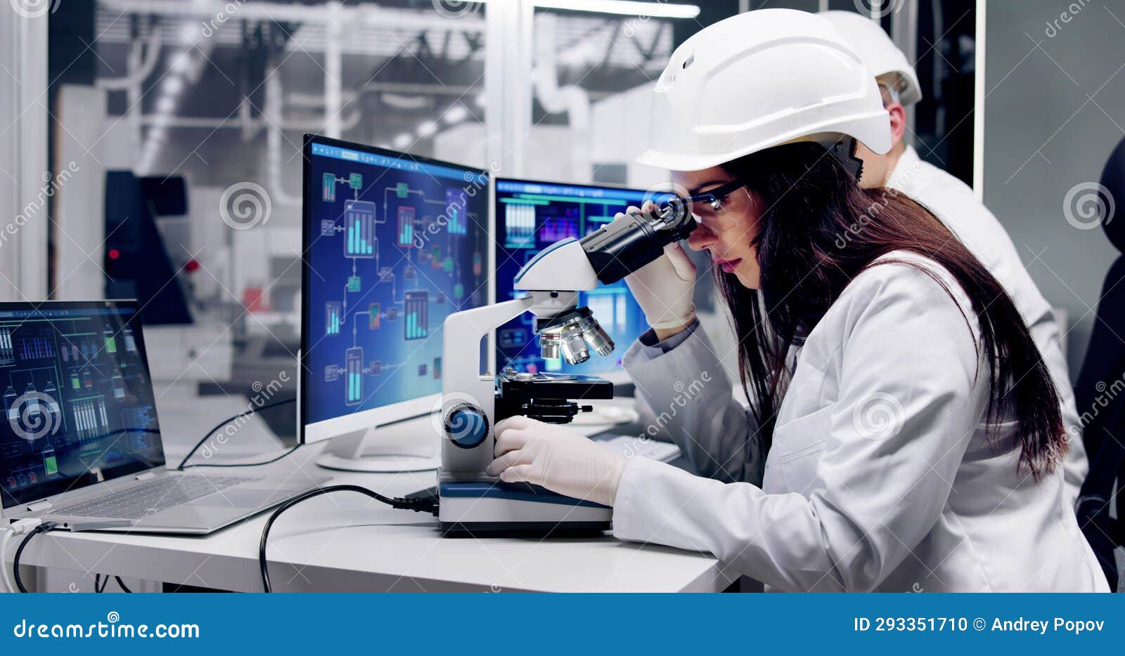 Electronic Lab Factory Worker Stock Photo - Image of lens, screen ...