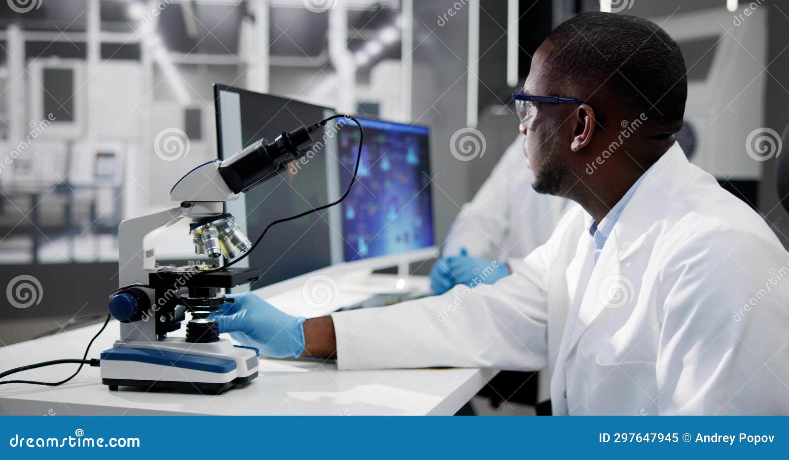 Electronic Lab Factory Worker Stock Illustration - Illustration of data ...