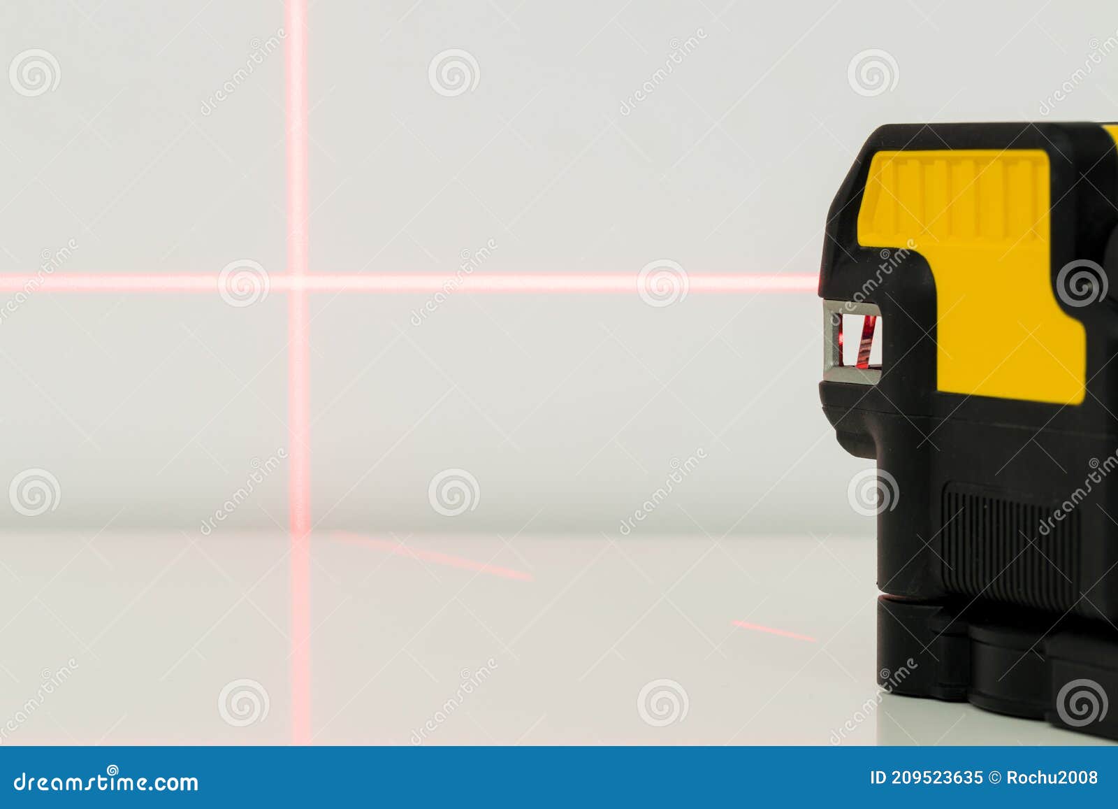 Electronic Laser Pointing Straight Lines. Checking Angles and Setting ...