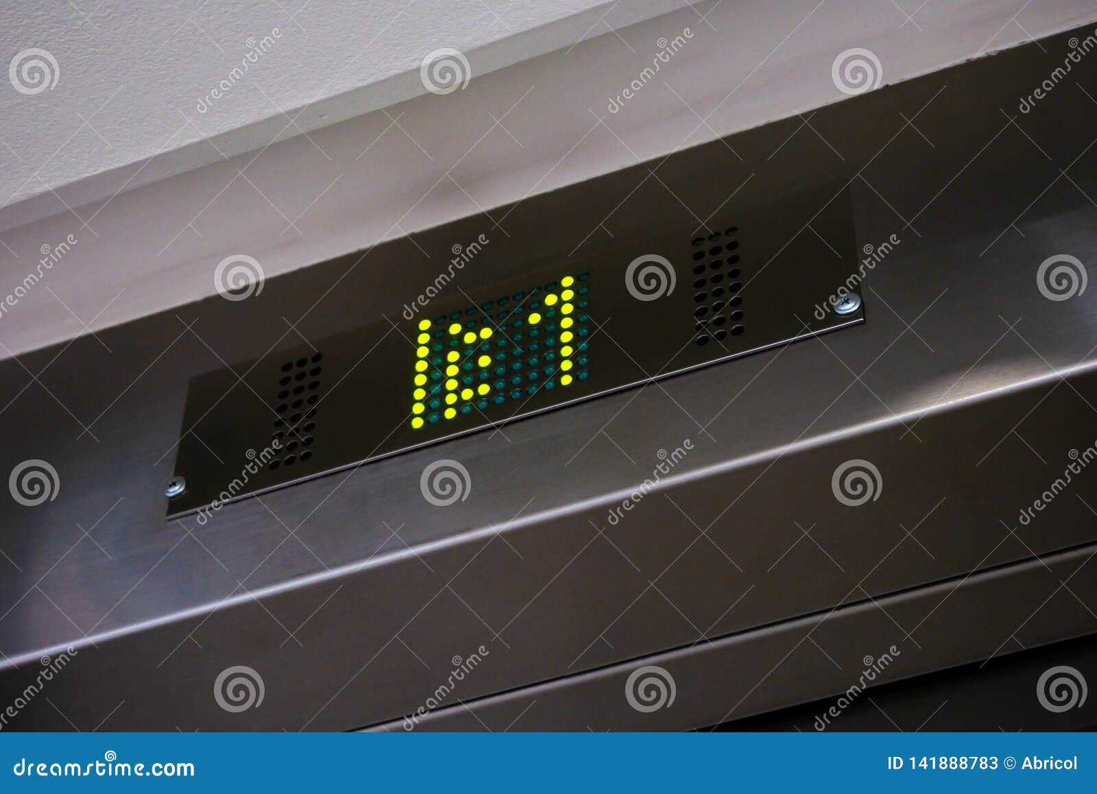 Electronic LCD Elevator Display with Floor Number One Stock Image ...