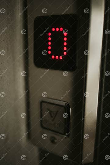 LCD Elevator Display Showing 0 Number, Automatic System Stock Image ...