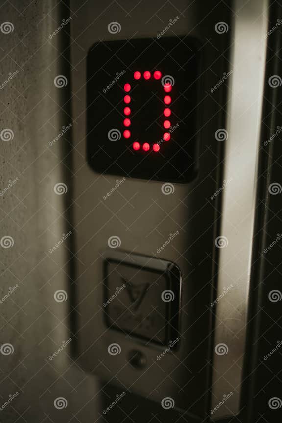 LCD Elevator Display Showing 0 Number, Automatic System Stock Image ...