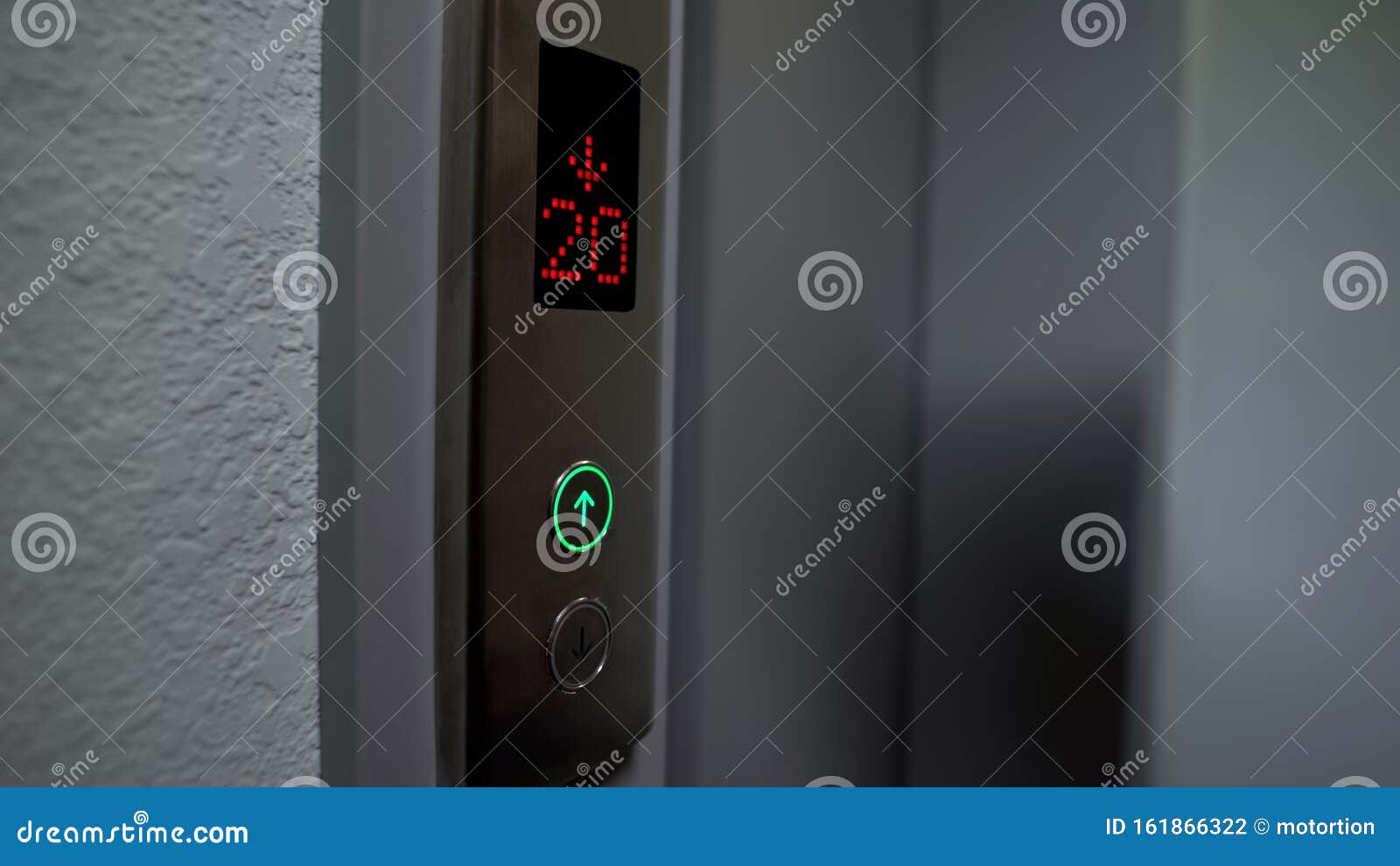 Electronic LCD Elevator Display Showing Twenty Floor Down, Automatic ...