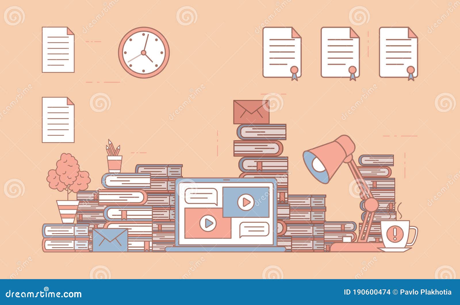 Electronic Learning Infographics Cartoon Vector | CartoonDealer.com ...