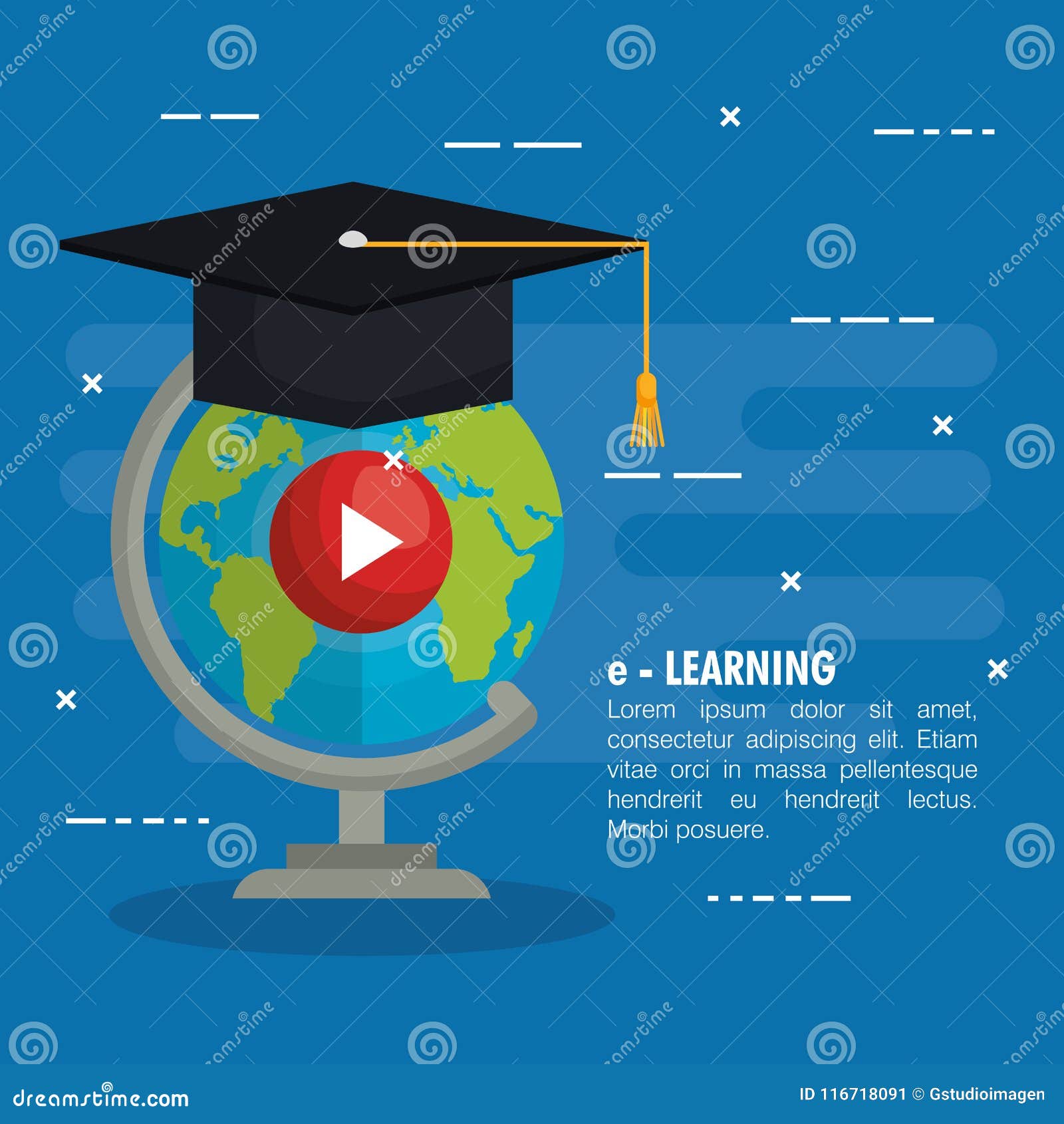 Electronic Learning with World Planet Stock Vector - Illustration of ...