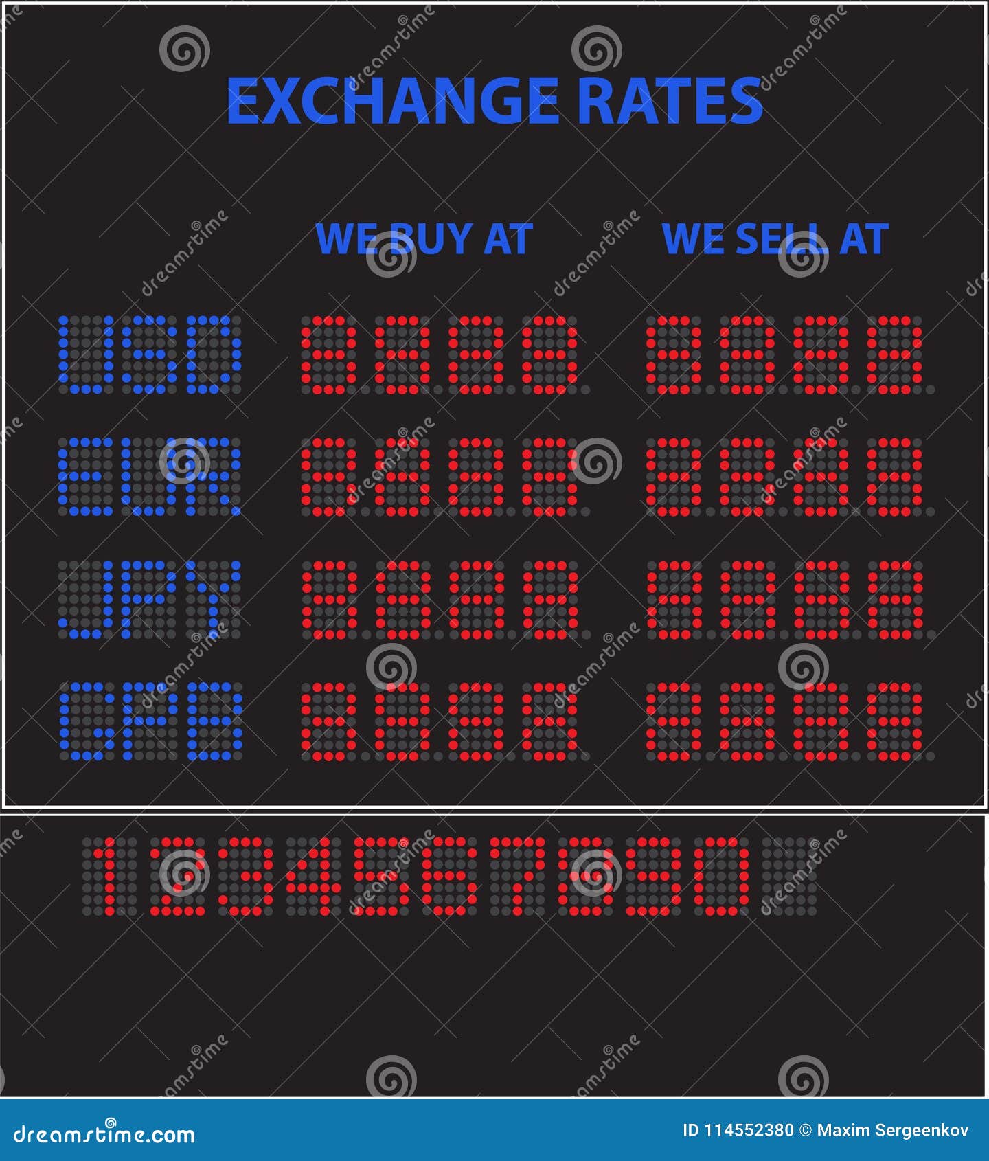 Electronic LED Currency Exchange Display Stock Vector - Illustration of ...