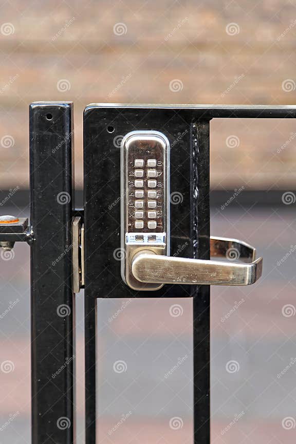 Electronic Lock Gate stock image. Image of safety, boundary - 128328419