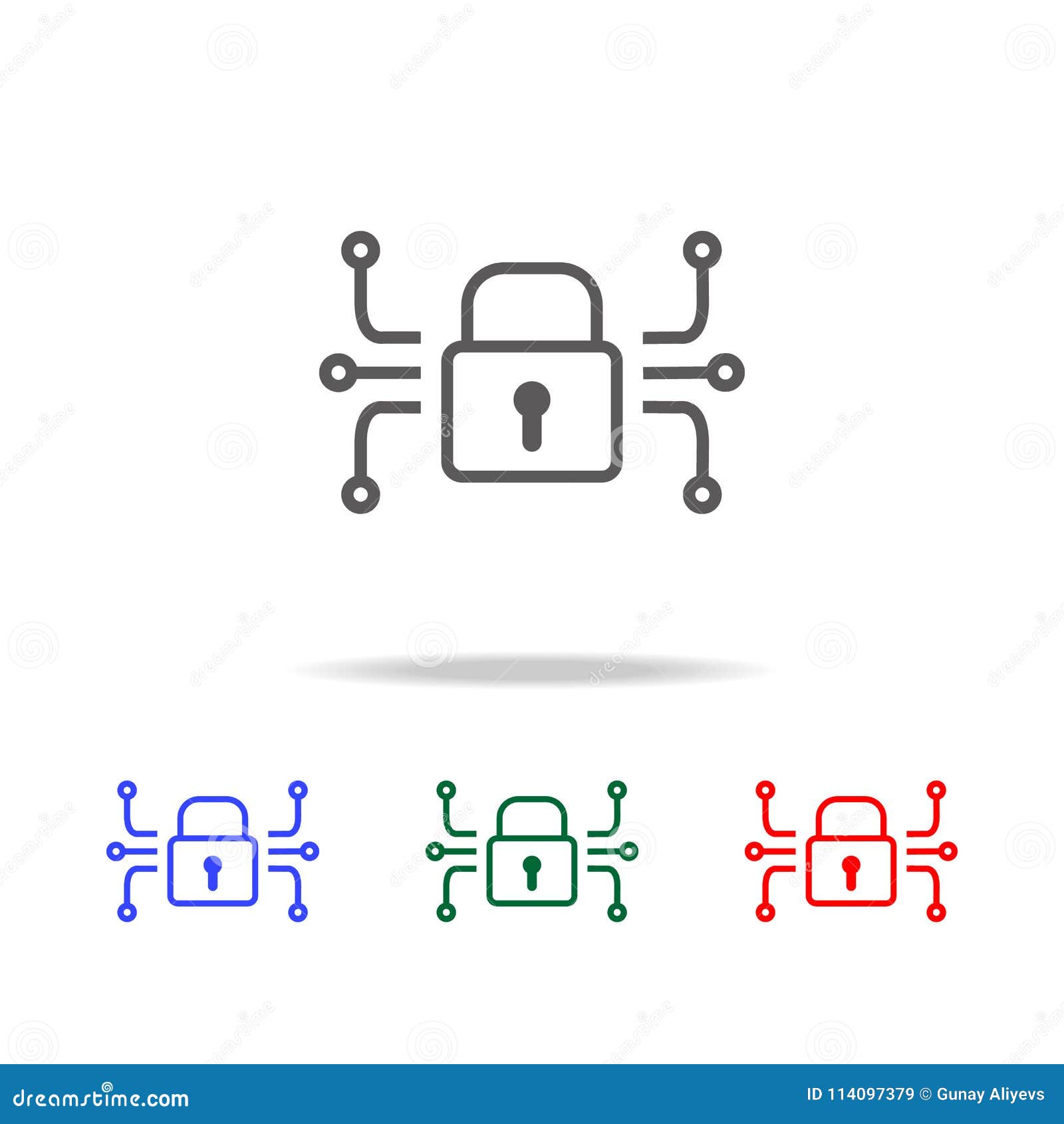 Electronic Lock Icon. Elements of Cyber Security Multi Colored Icons ...