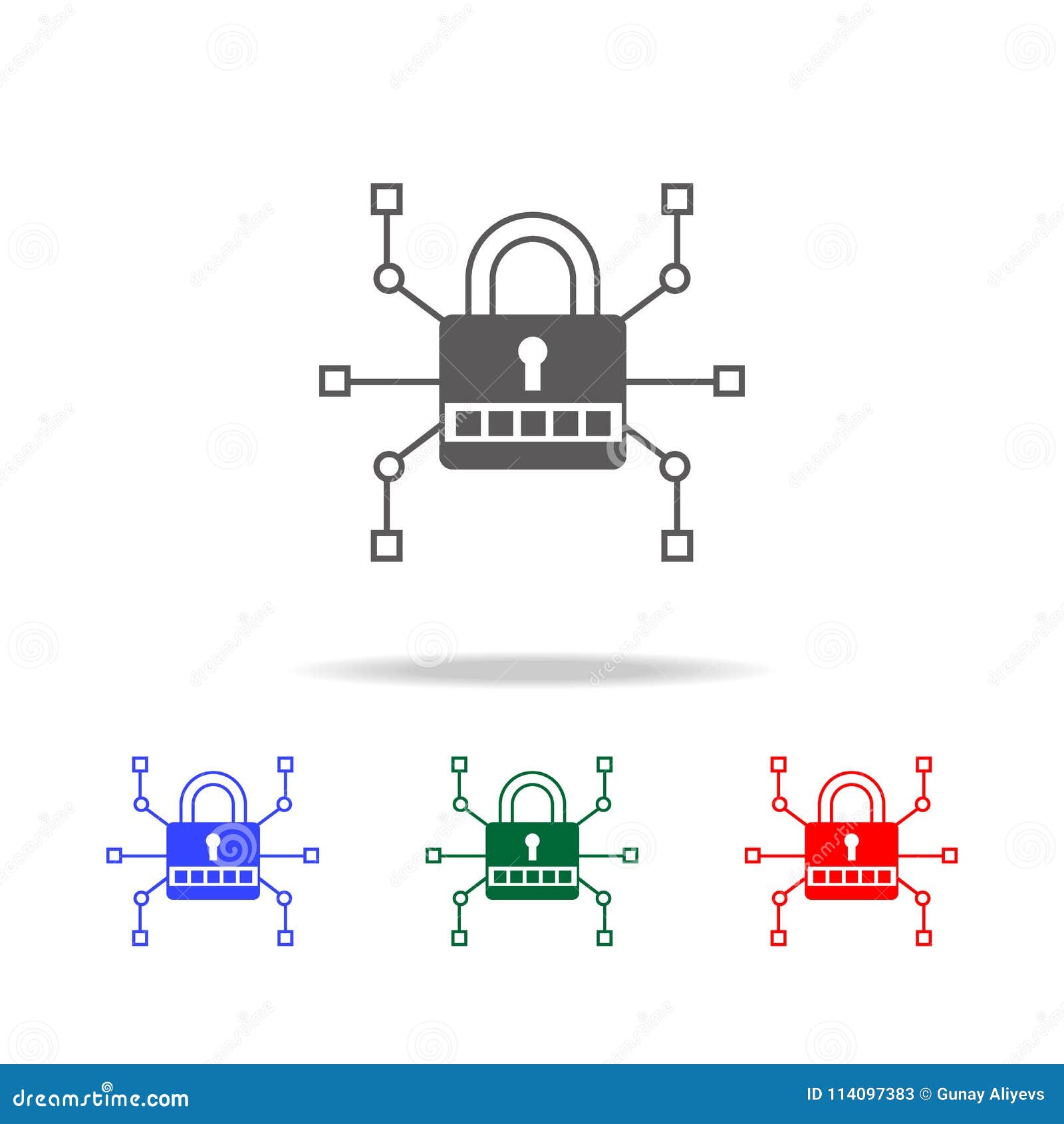 Electronic Lock Icon. Elements of Cyber Security Multi Colored Icons ...