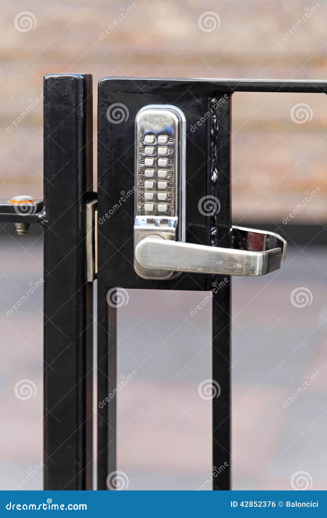Electronic lock stock photo. Image of locked, fence, lock - 42852376
