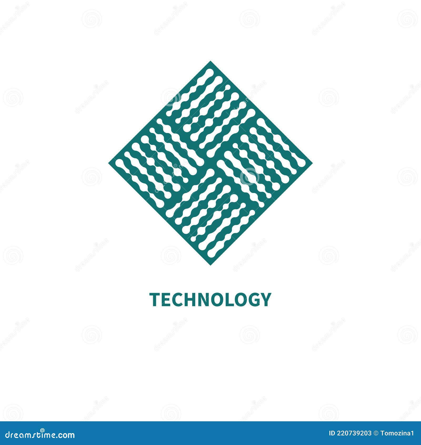 Electronic Logo Chip. Digital Connected Shapes Stock Vector ...