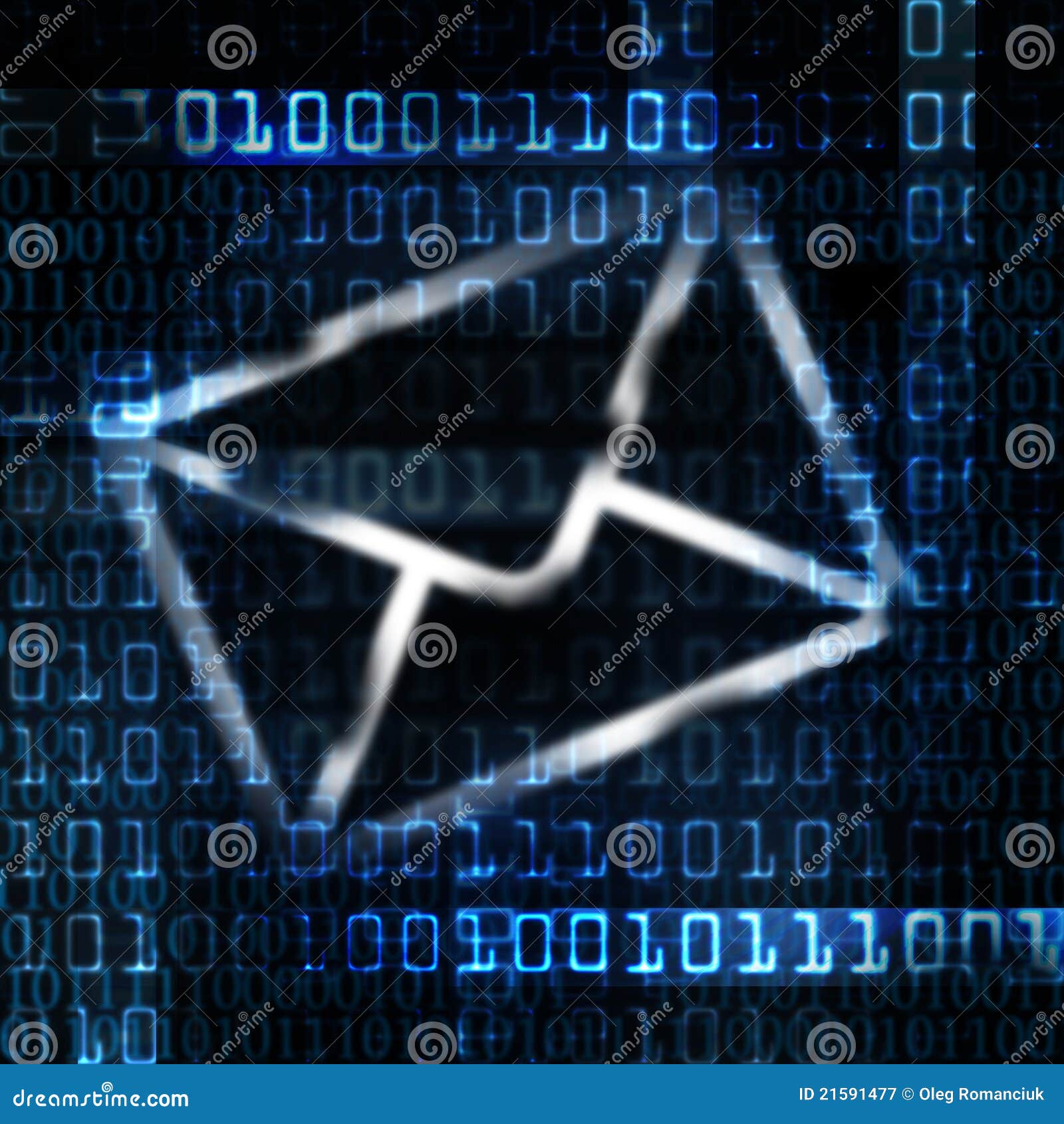 Electronic Mail and Binary Code Stock Illustration - Illustration of ...