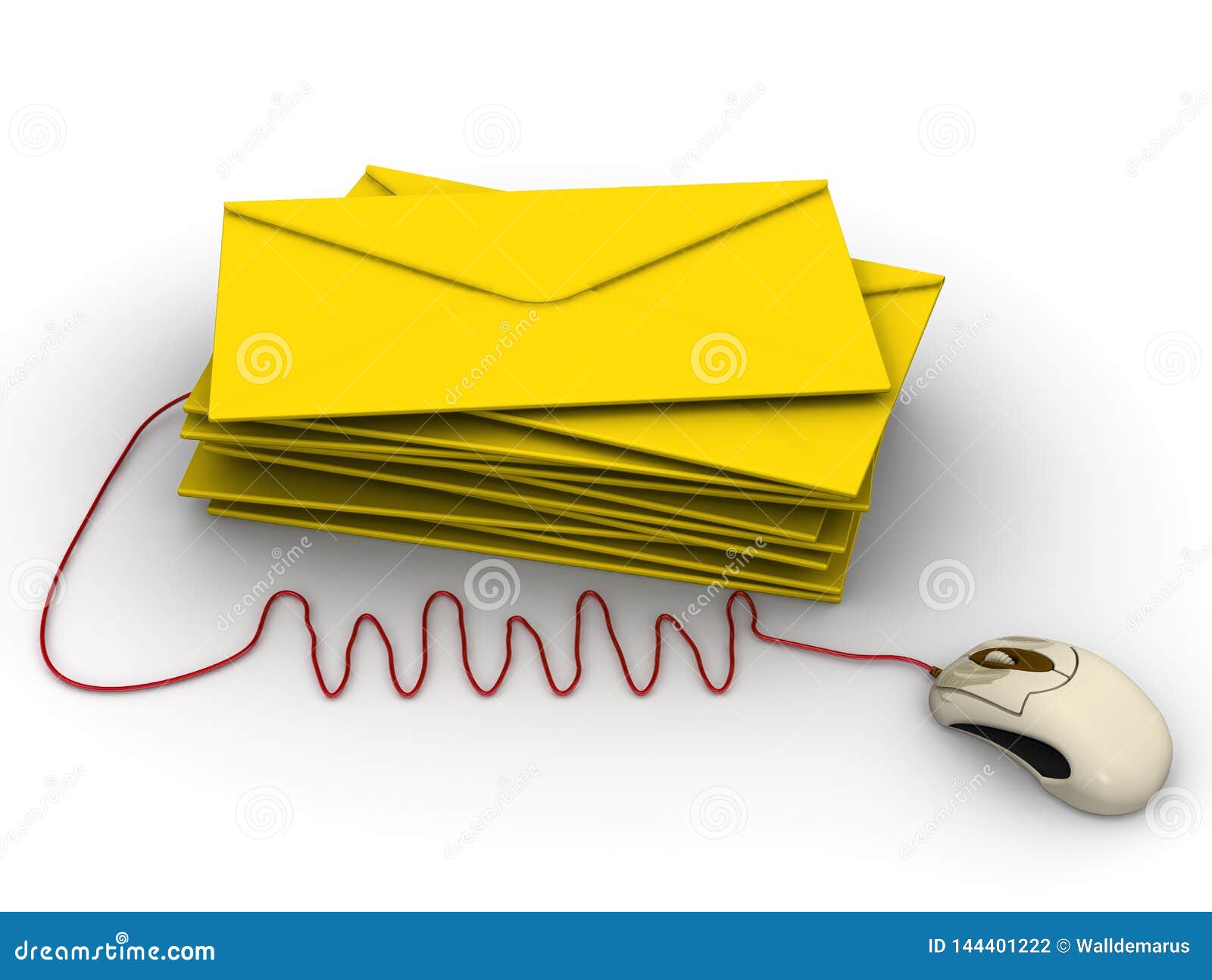Electronic Mail. Envelopes Connected To Computer Mouse Stock ...