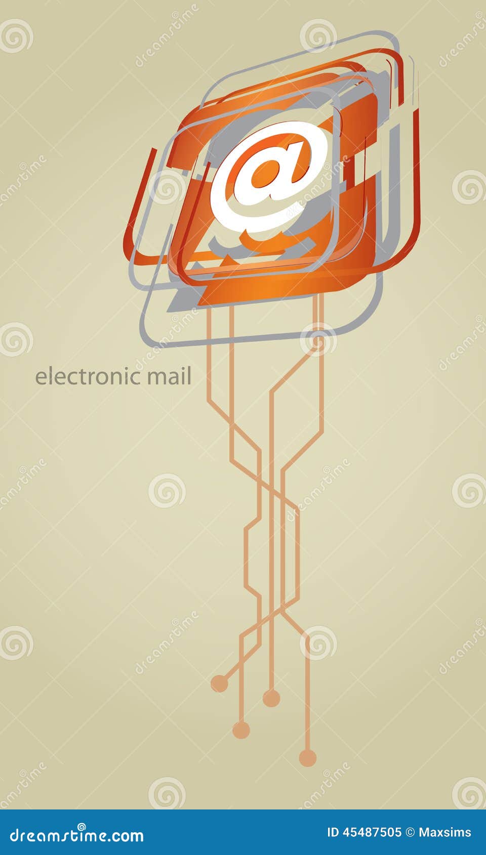 Electronic Mail Internet Connection Icons Stock Illustration ...