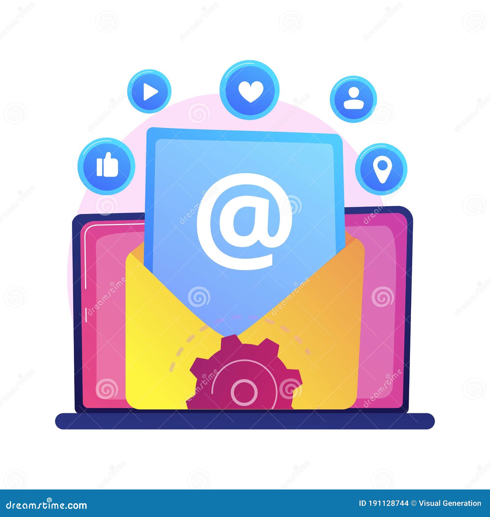Electronic Mail Vector Concept Metaphor Stock Vector - Illustration of graphic, envelope: 191128744