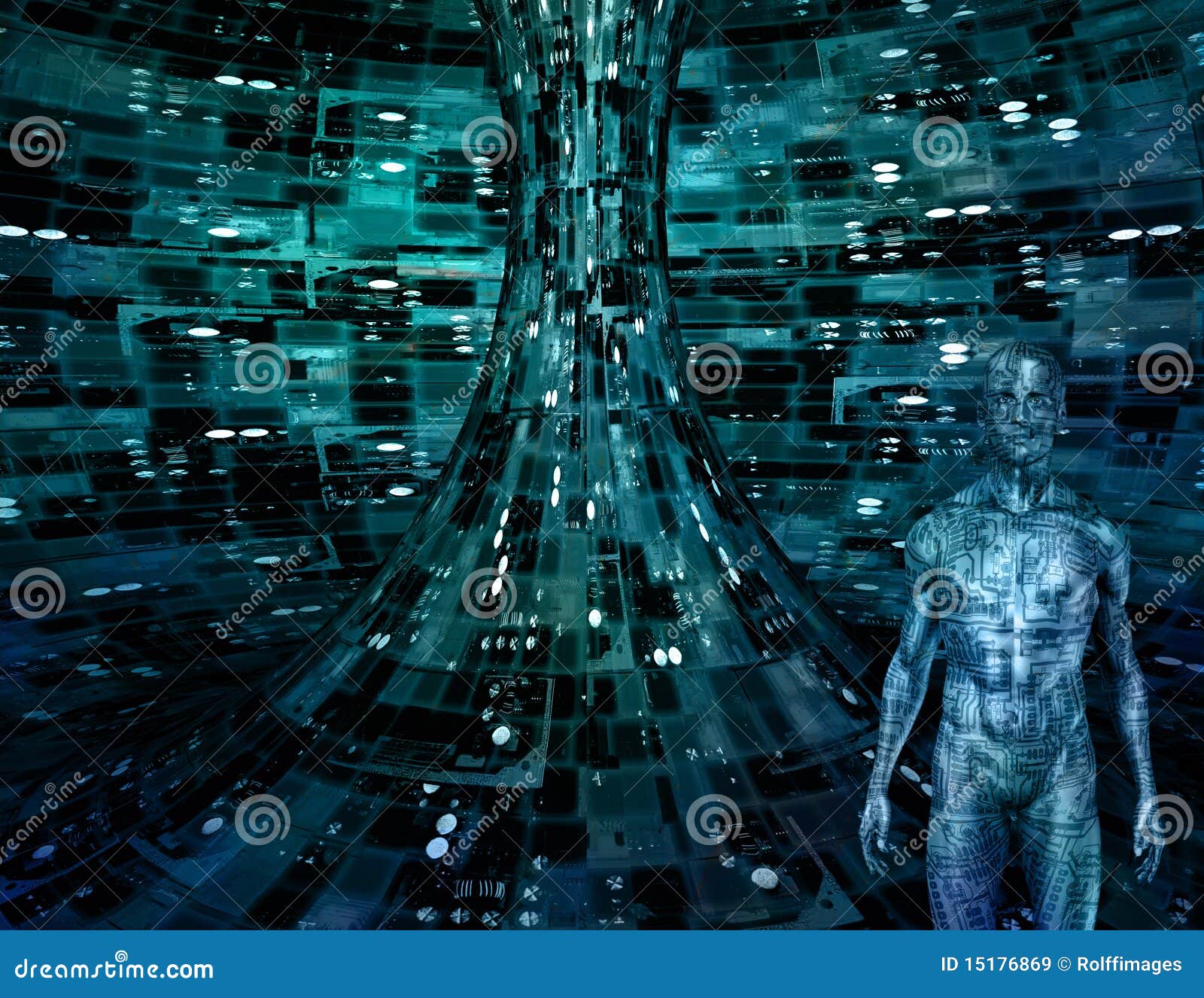 Electronic Man stock illustration. Illustration of futuristic - 15176869