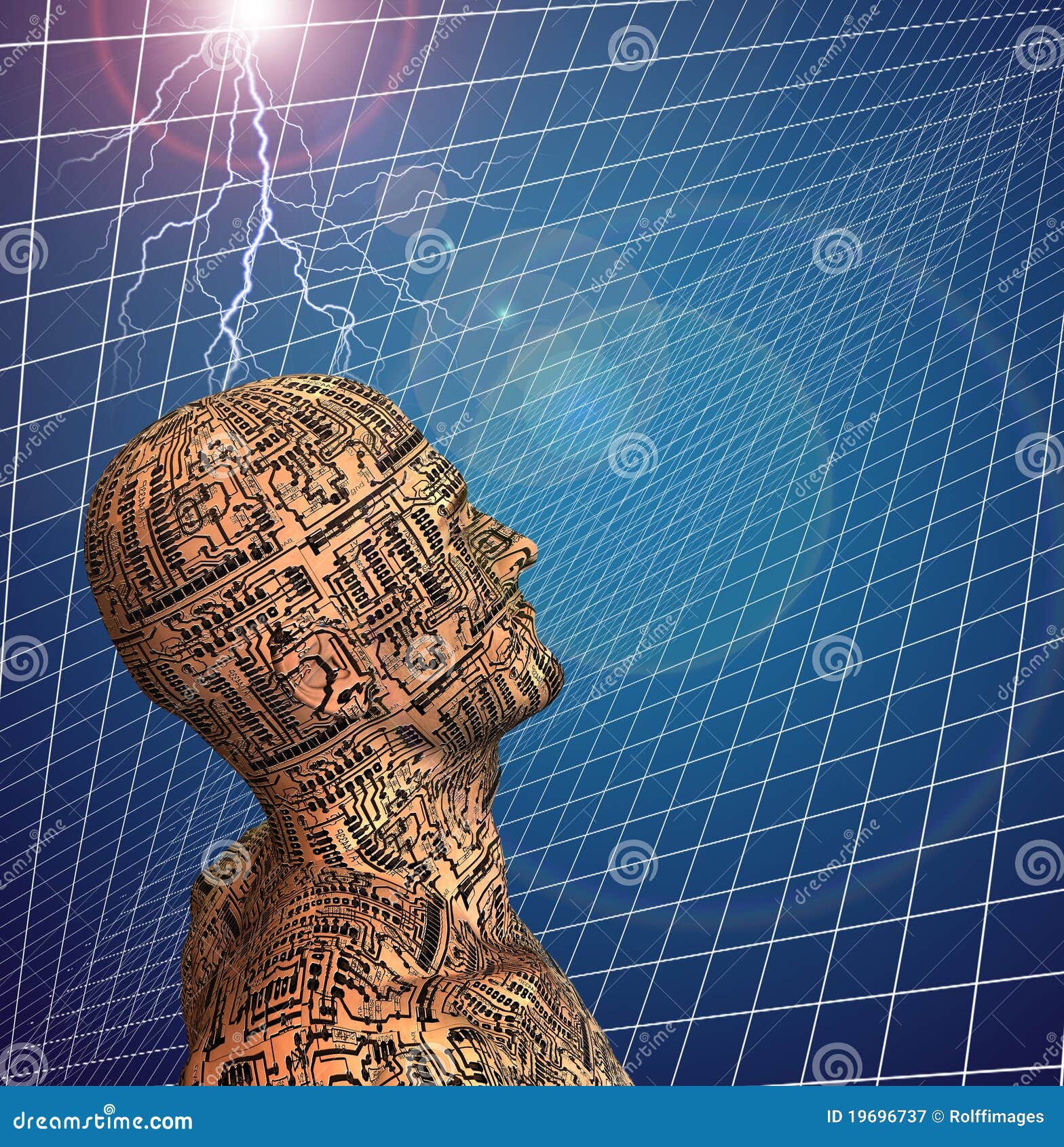 Electronic Man stock illustration. Illustration of android - 19696737