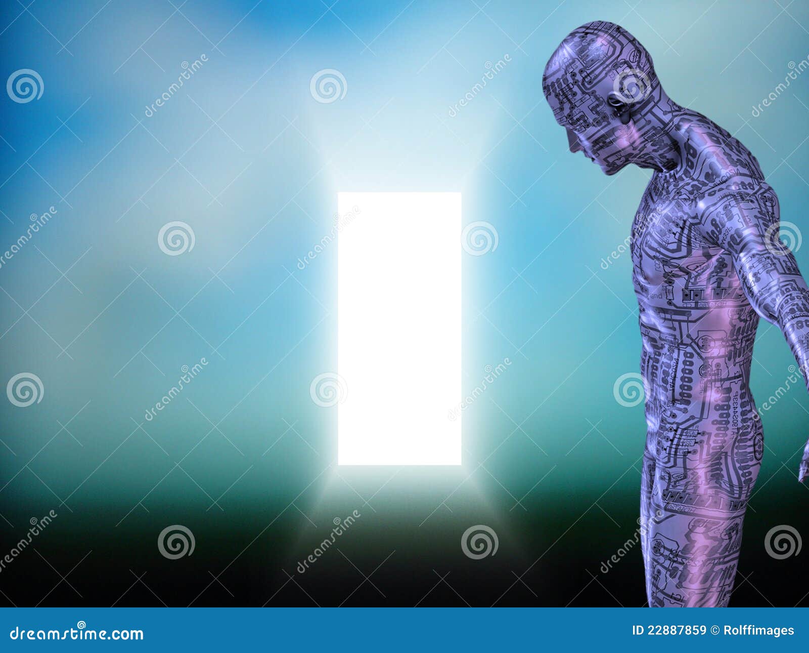 Electronic man stock illustration. Illustration of idea - 22887859