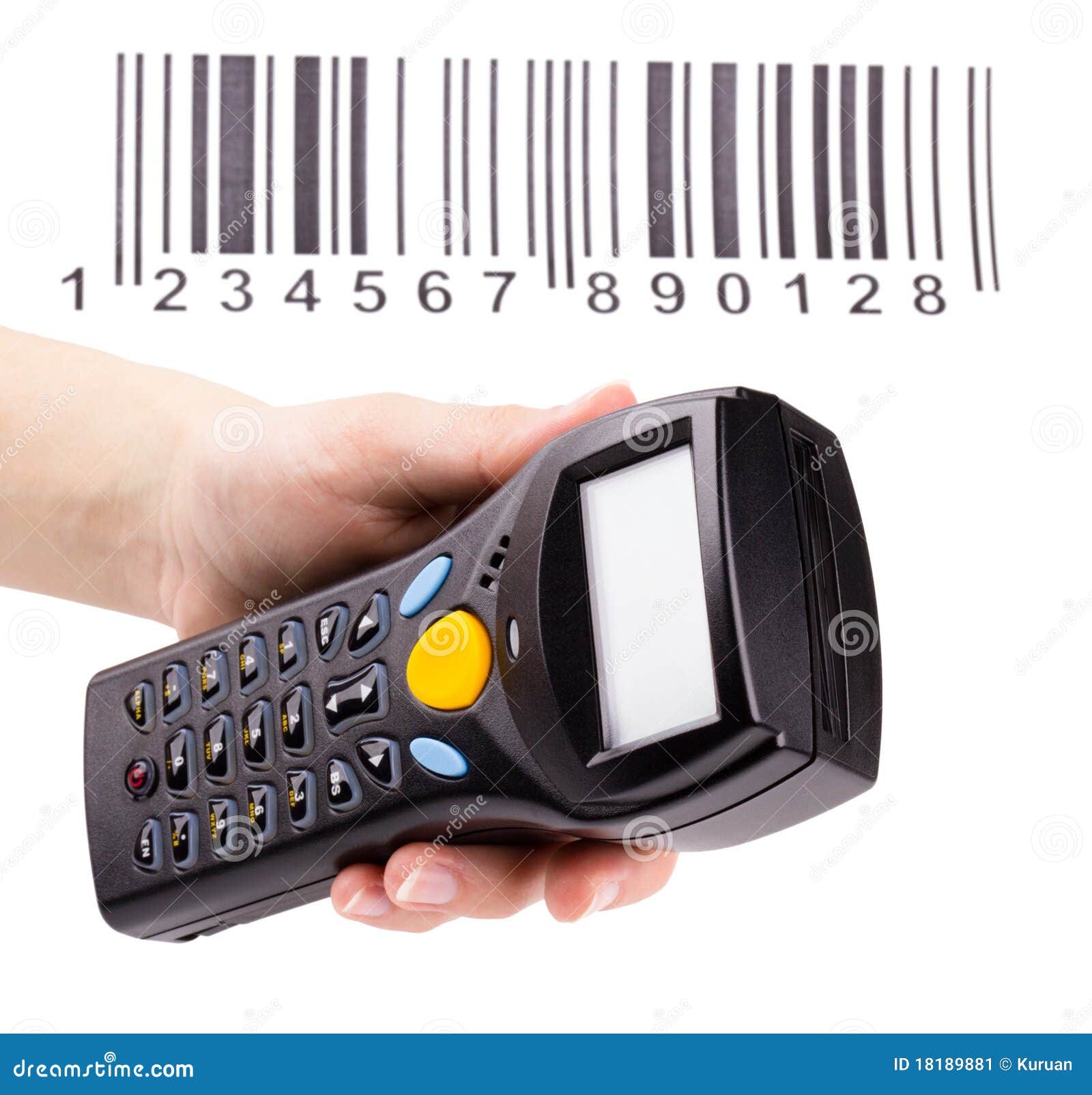 Electronic Manual Scanner of Bar Codes Stock Image - Image of hand ...
