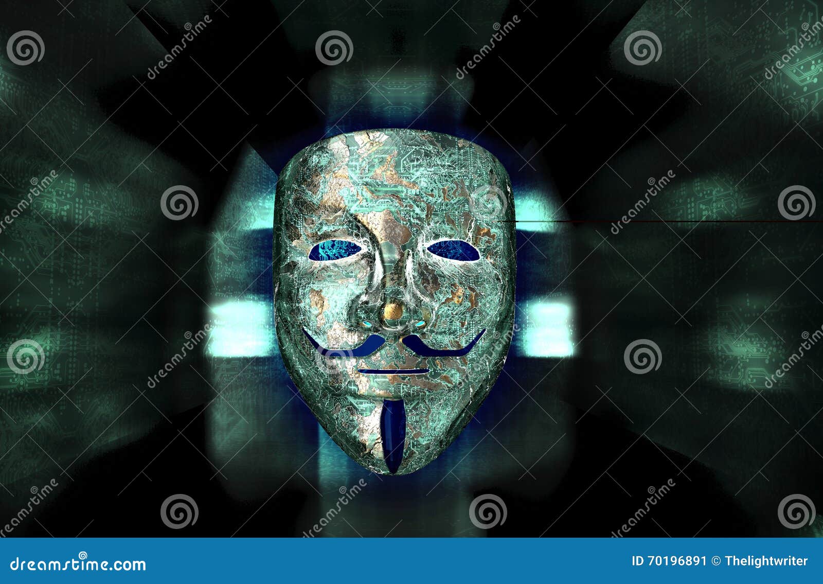 Electronic Mask of a Computer Hacker Editorial Photo - Illustration of ...