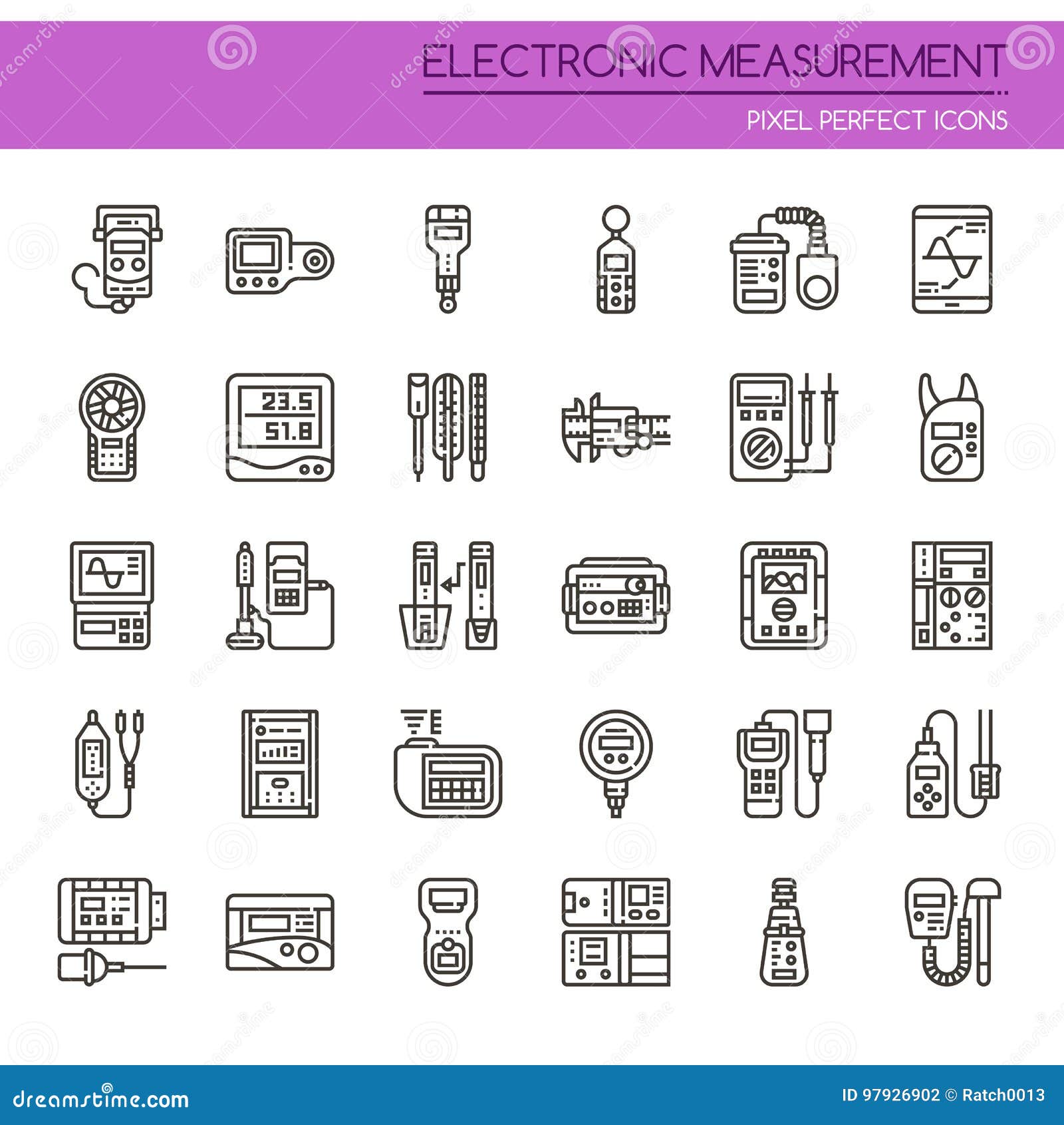 Electronic Measurement Elements Stock Vector - Illustration of ...