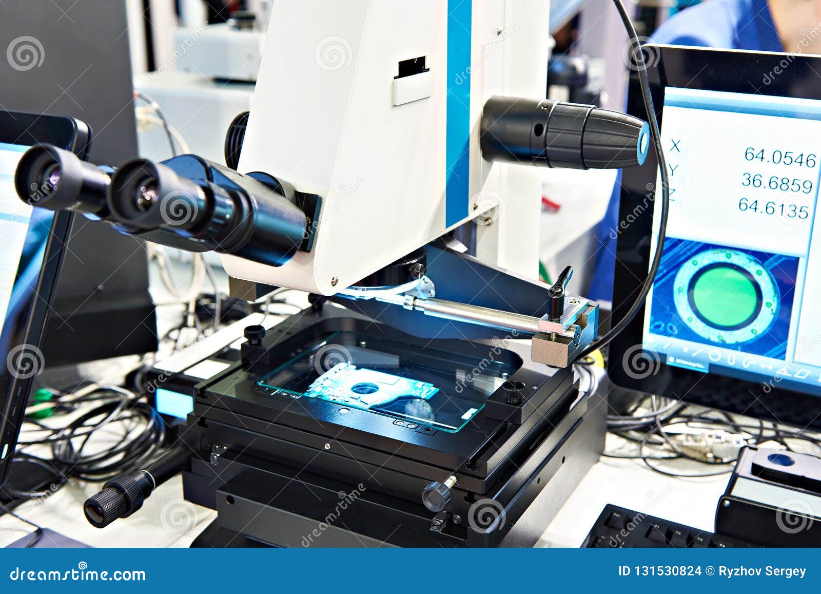 Electronic Measuring Microscope Stock Photo - Image of parts ...
