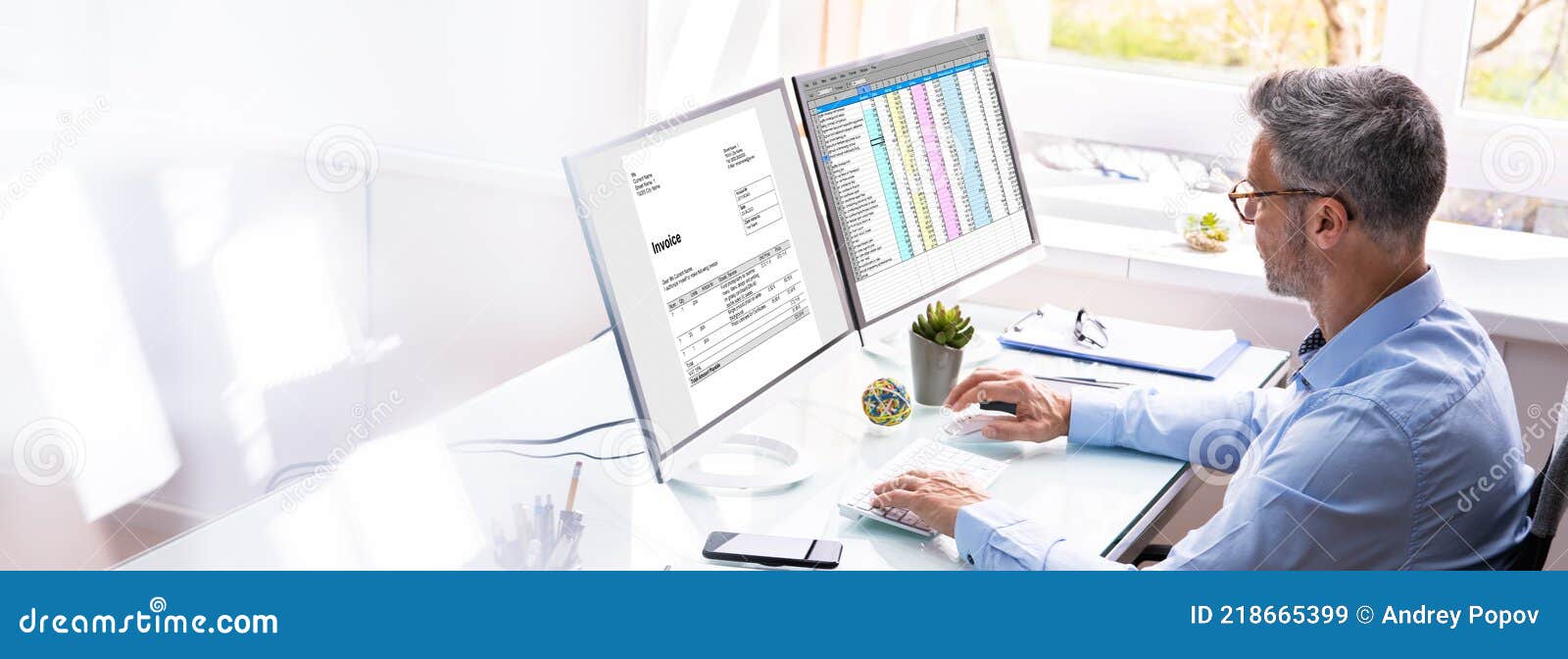 Electronic Medical Bill Manager in Office Stock Image - Image of ...