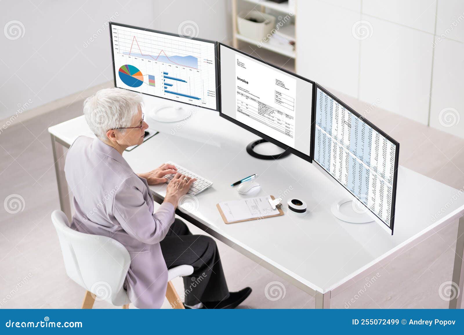 Electronic Medical Bill Manager in Office Stock Image - Image of ...