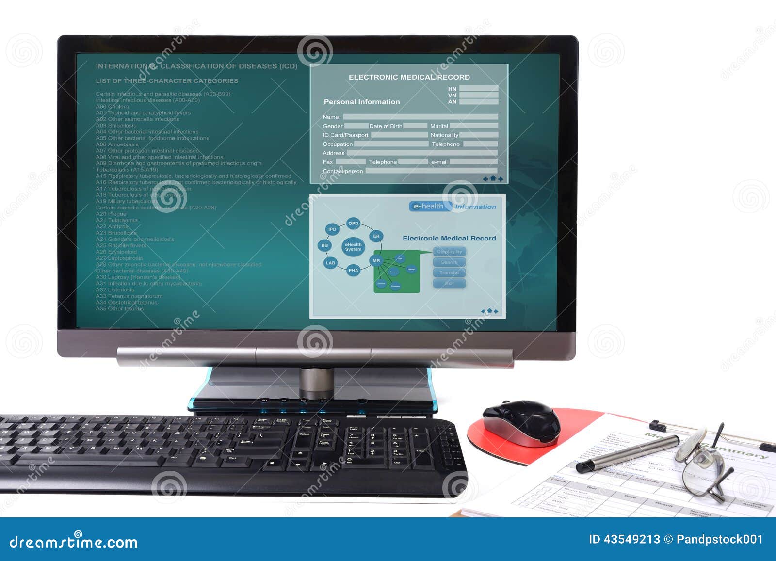 Electronic medical record. stock image. Image of technology - 43549213