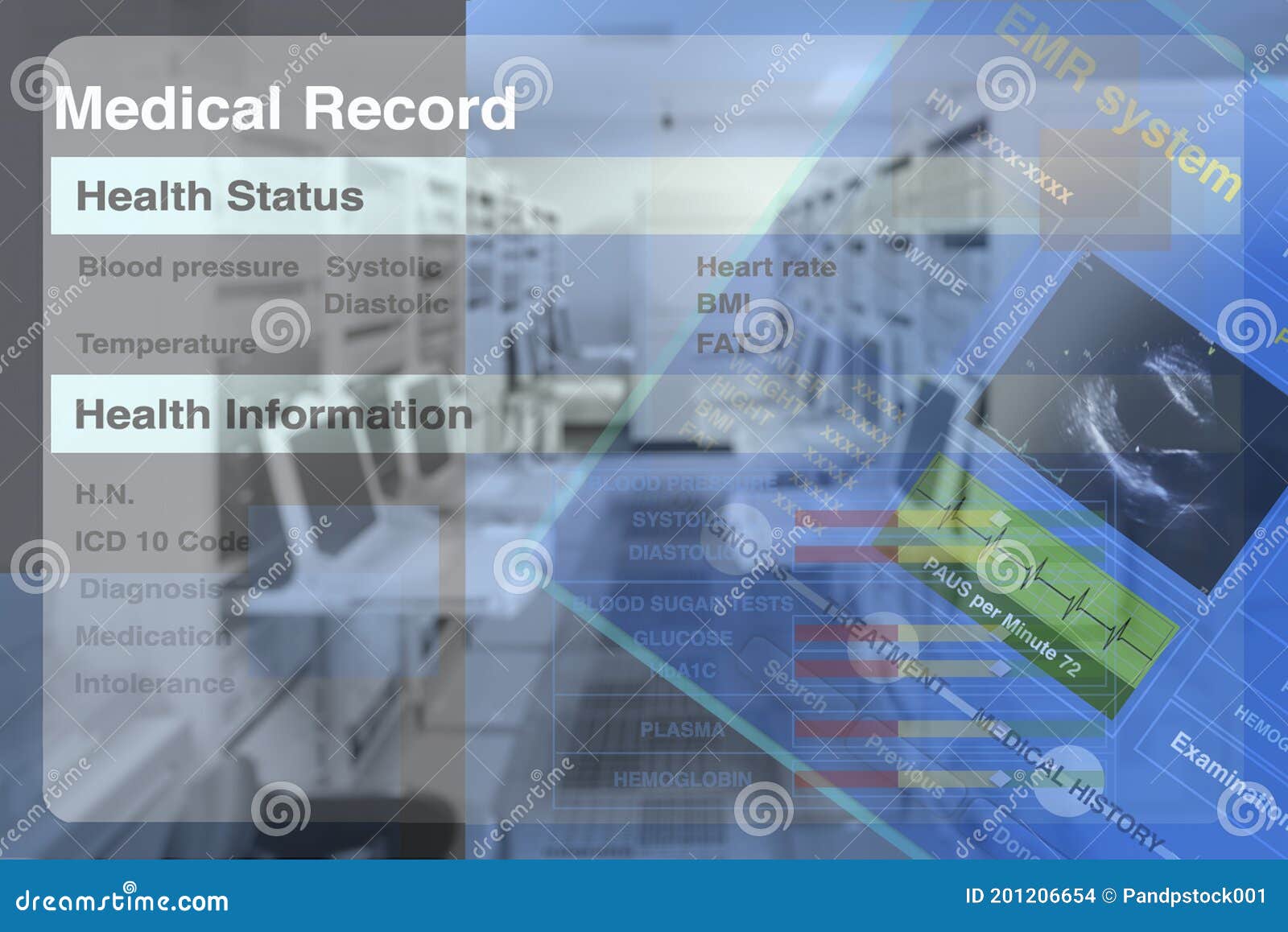 Electronic Medical Records Application with Computer Lab Stock Photo ...