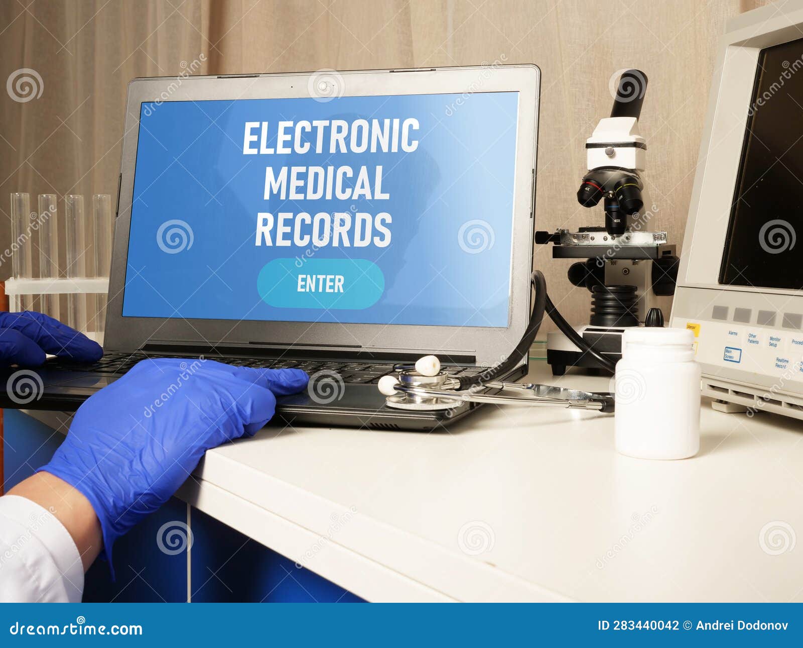 Electronic Medical Records EMR is Shown Using the Text Stock Photo ...