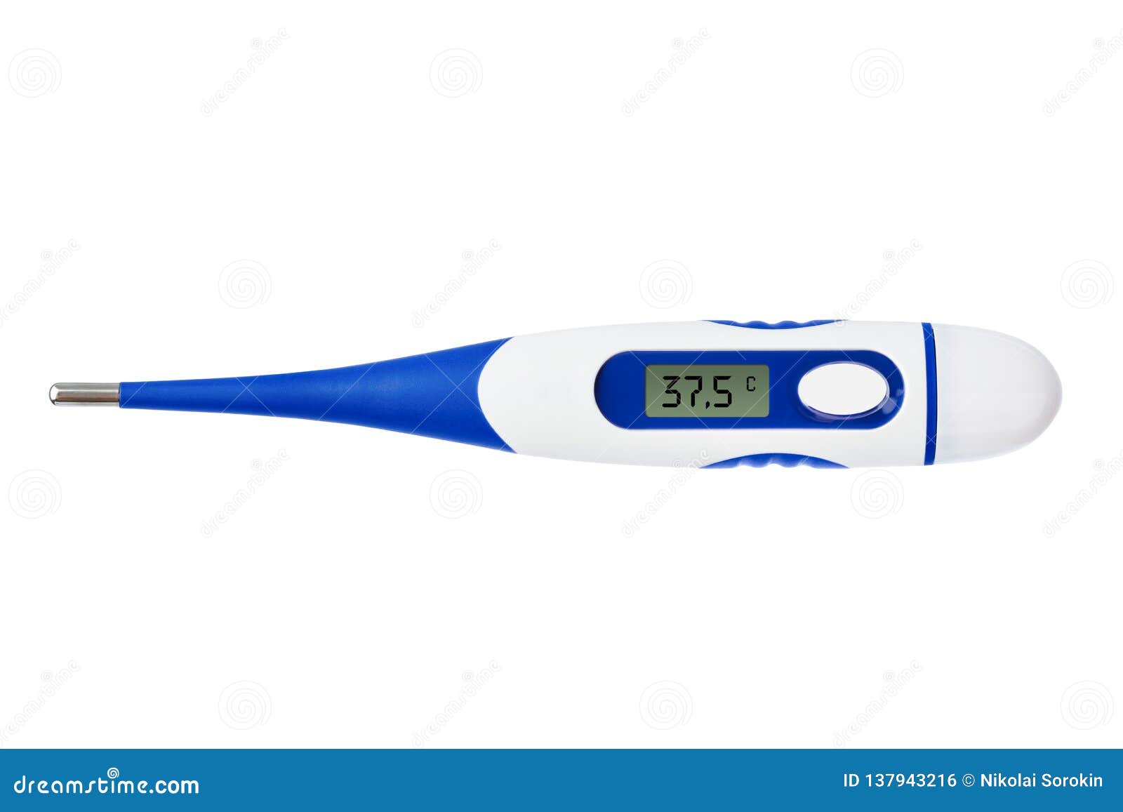 Electronic Medical Thermometer 37.5 Degrees Stock Photo - Image of ...