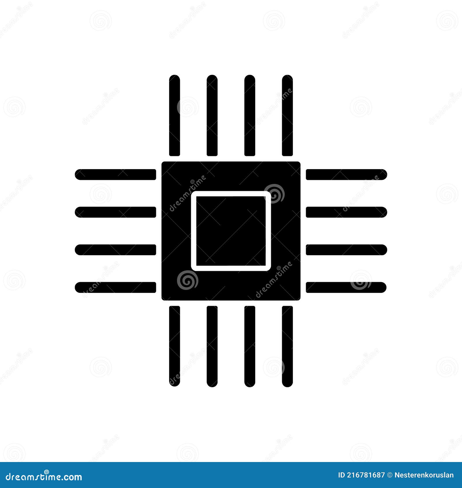Electronic Micro Parts Black Glyph Icon Stock Vector - Illustration of ...