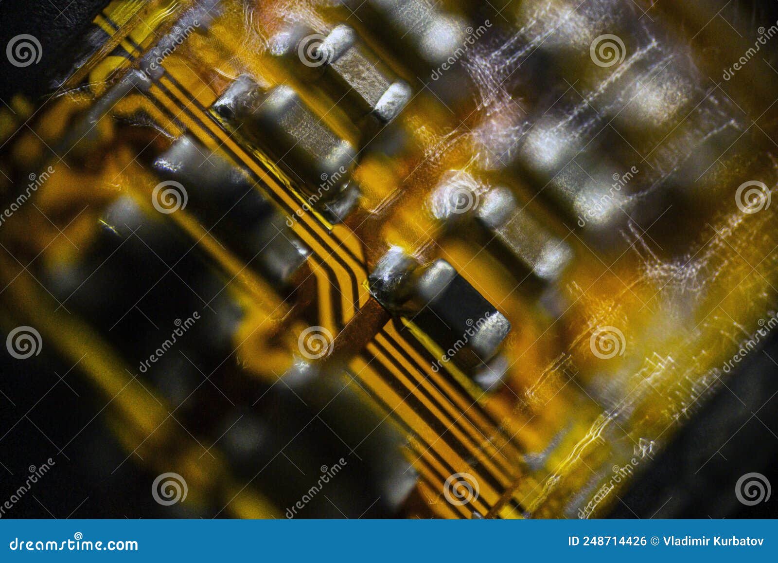 Electronic Microcircuit and Cable Inside Mobile Phone Stock Photo ...